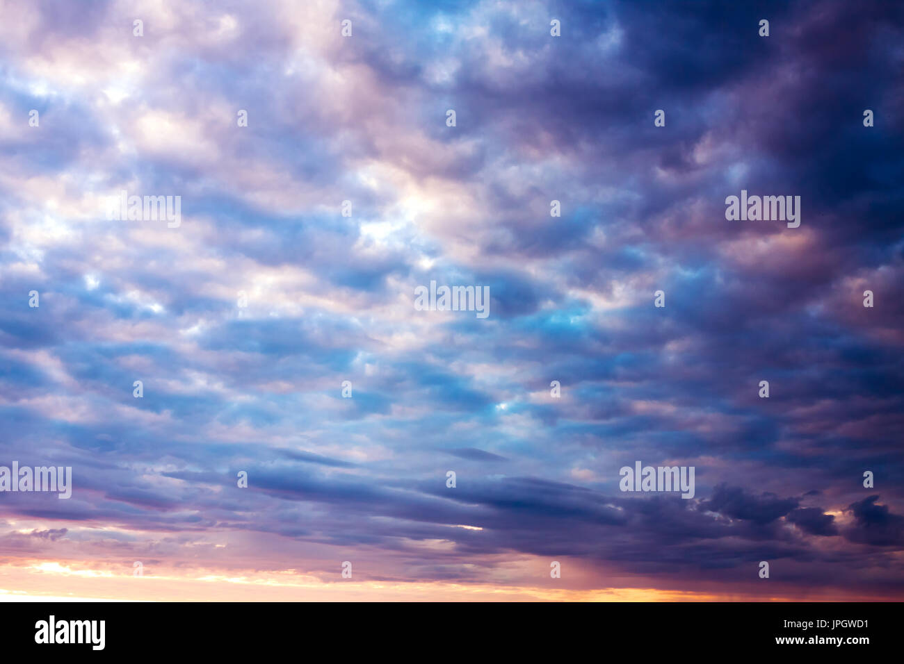 beautiful landscape with sky and clouds at sunrise, sunset. view of ...
