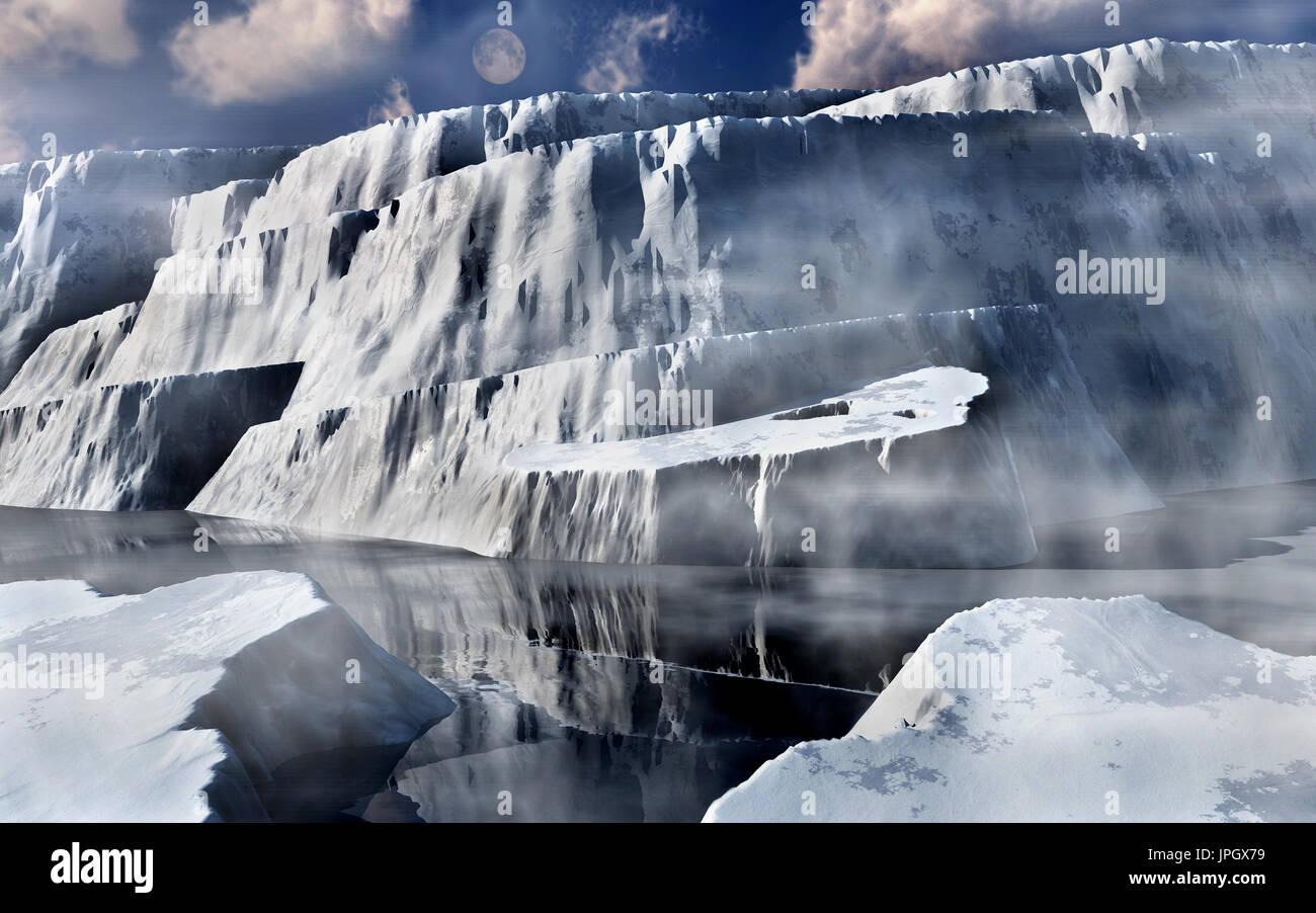 Ice Shelf & Icebergs Stock Photo - Alamy