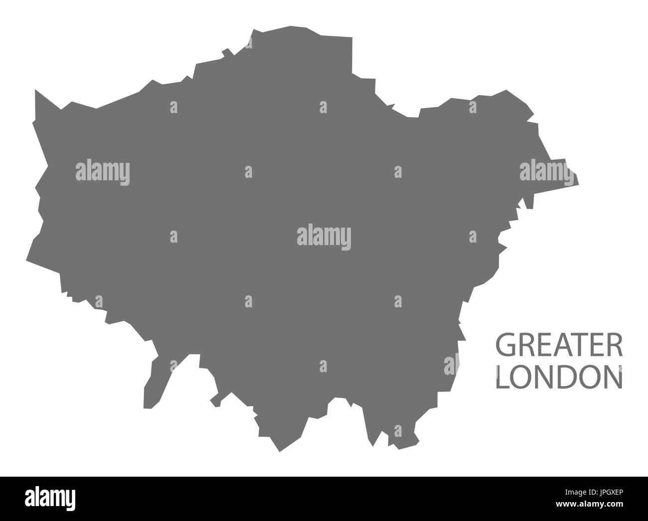 Greater London administrative area map England UK grey illustration ...