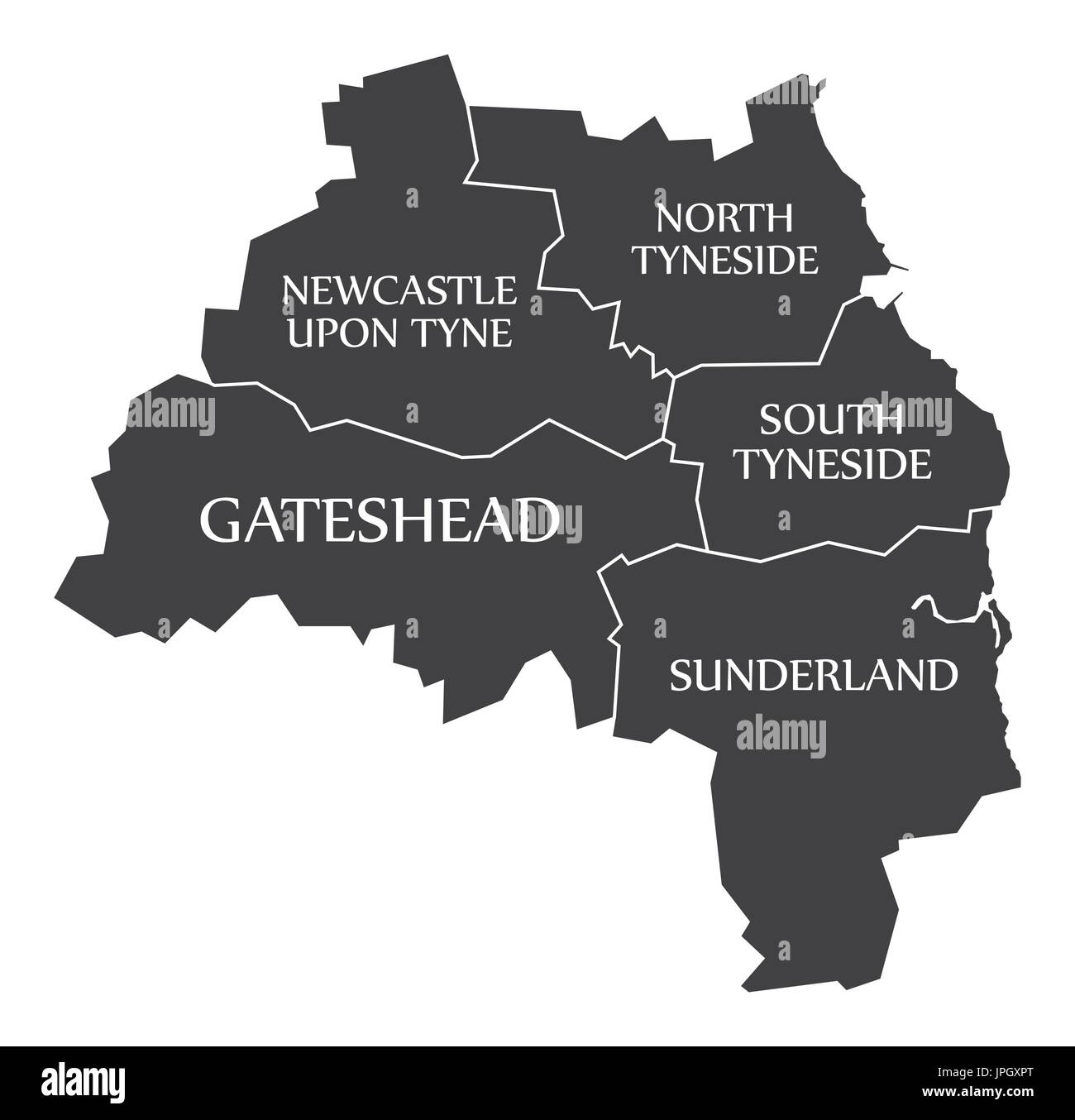 The tyne map hi-res stock photography and images - Alamy