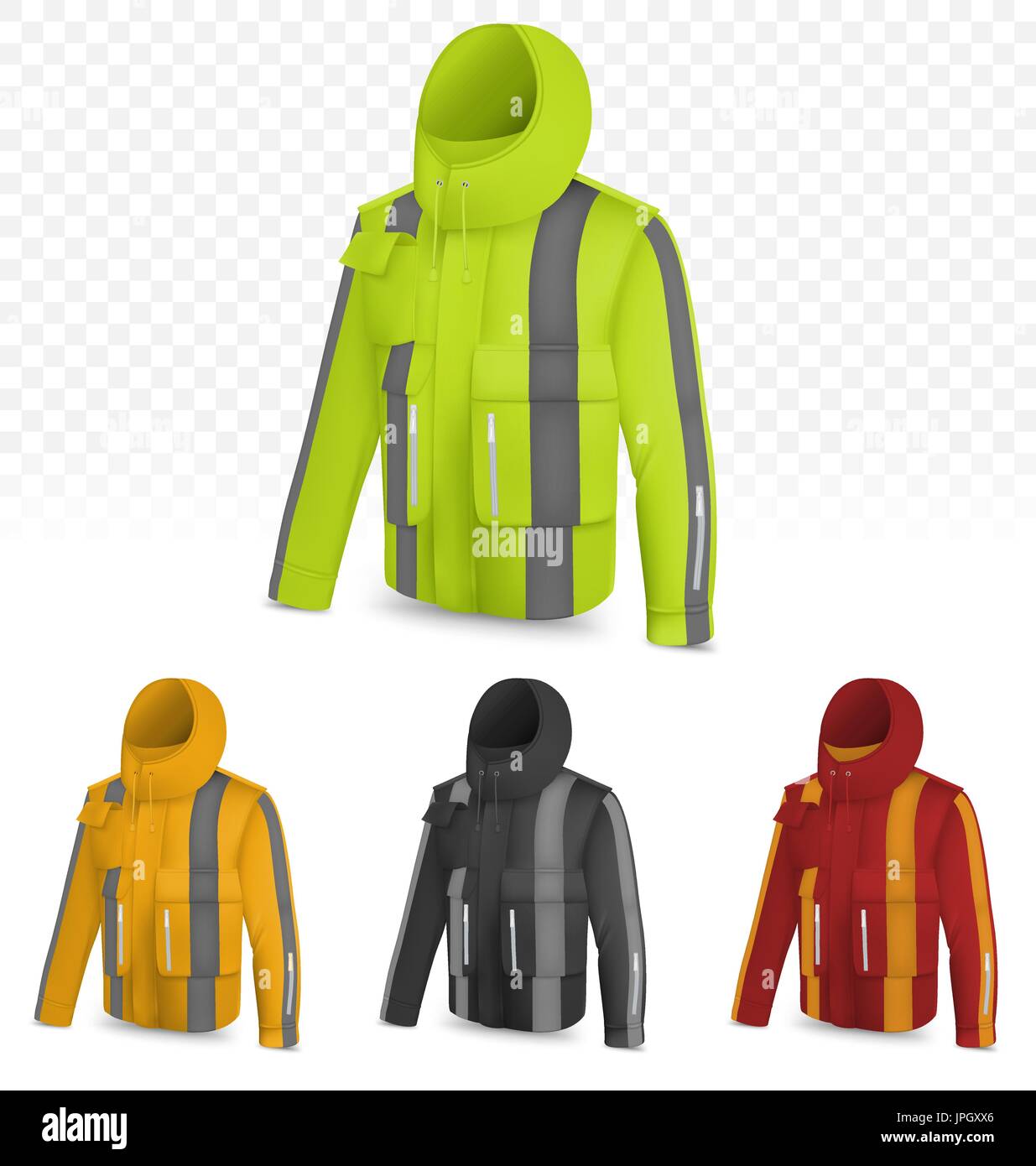 Reflective jacket isolated on transparent background Stock Vector Image ...