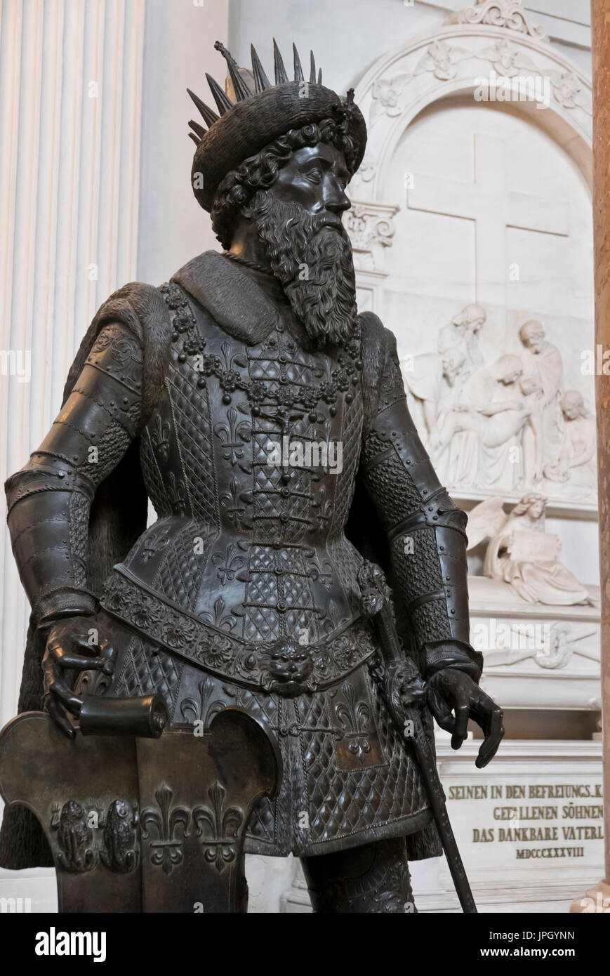 Bronze statues of historical figures in Hofkiche Church (Court Church ...