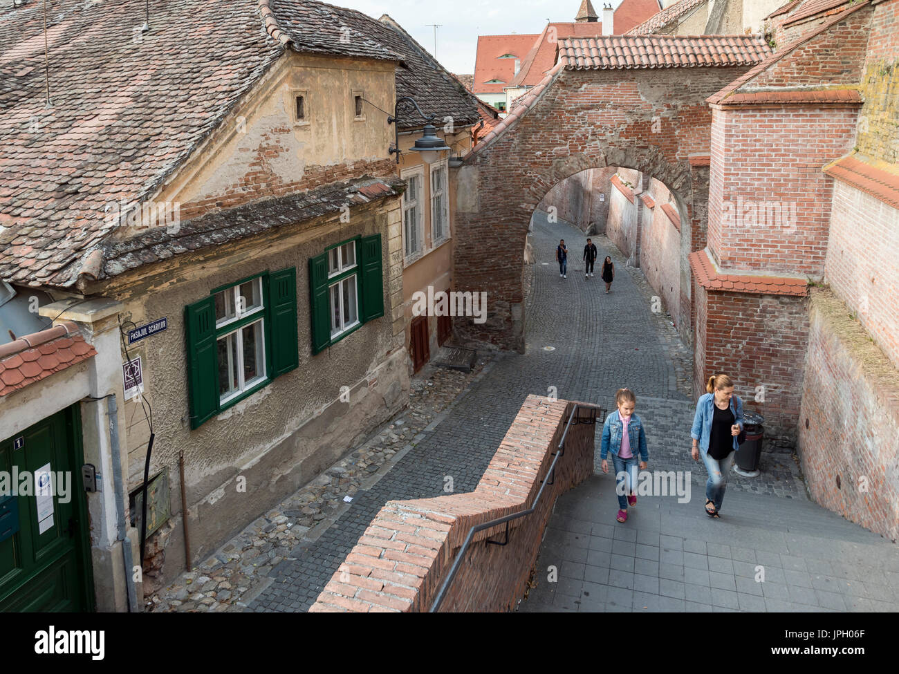 Pasajul Scarilor - Passage of Stairs, Sibiu, Romania Stock Photo - Alamy