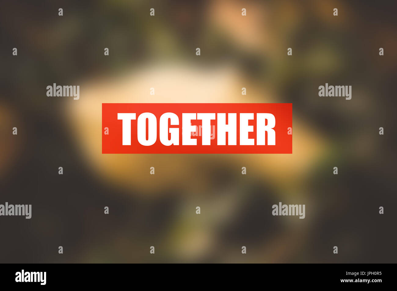 together word on blurred flower background Stock Photo - Alamy