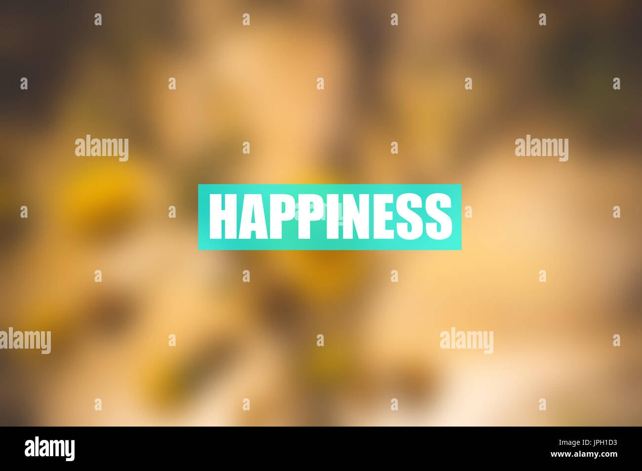happiness word with blurring flower background Stock Photo - Alamy