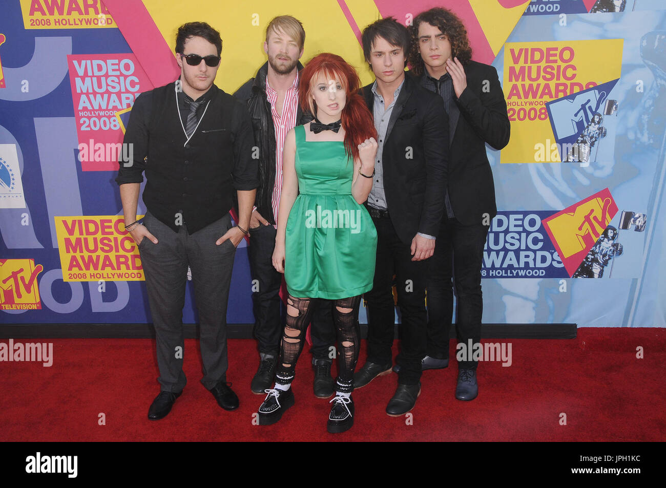 Paramore at the 2008 MTV Video Music Awards held at the Paramount ...