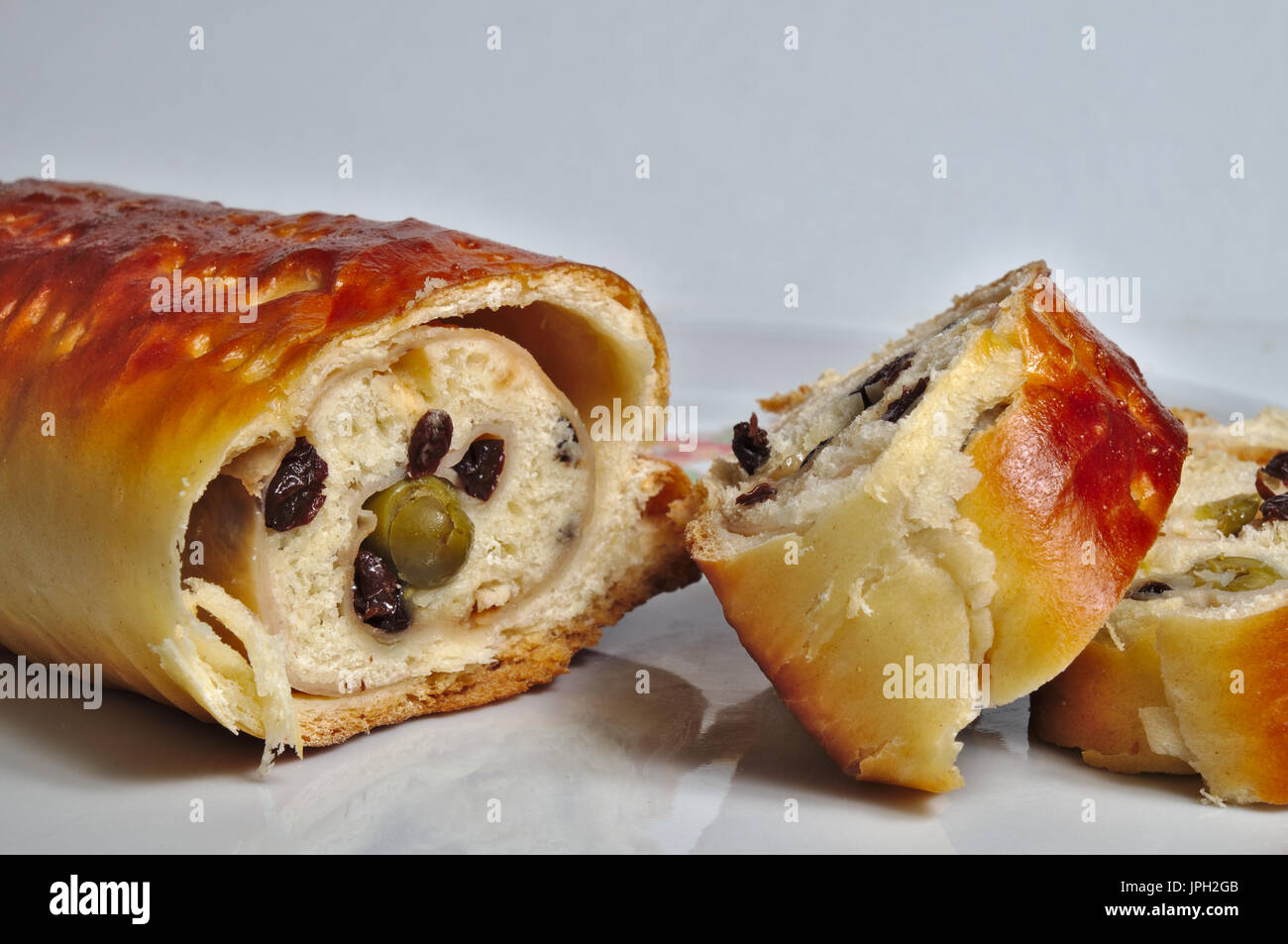 Traditional Pan de Jamon for Christmas season. Latin American cuisine ...