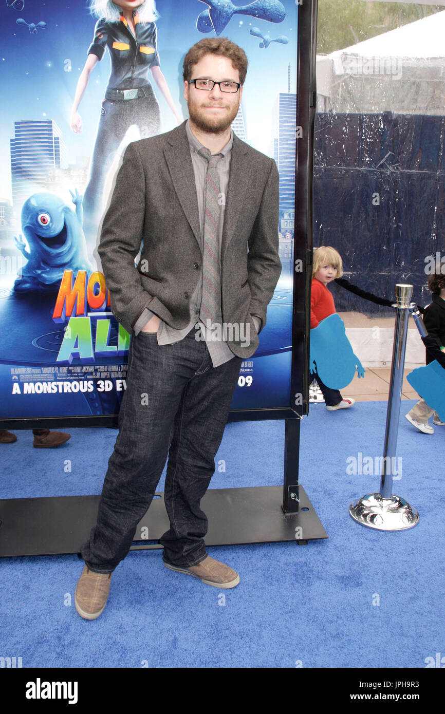Seth Rogen at the Los Angeles Premiere of MONSTERS VS. ALIENS held at ...