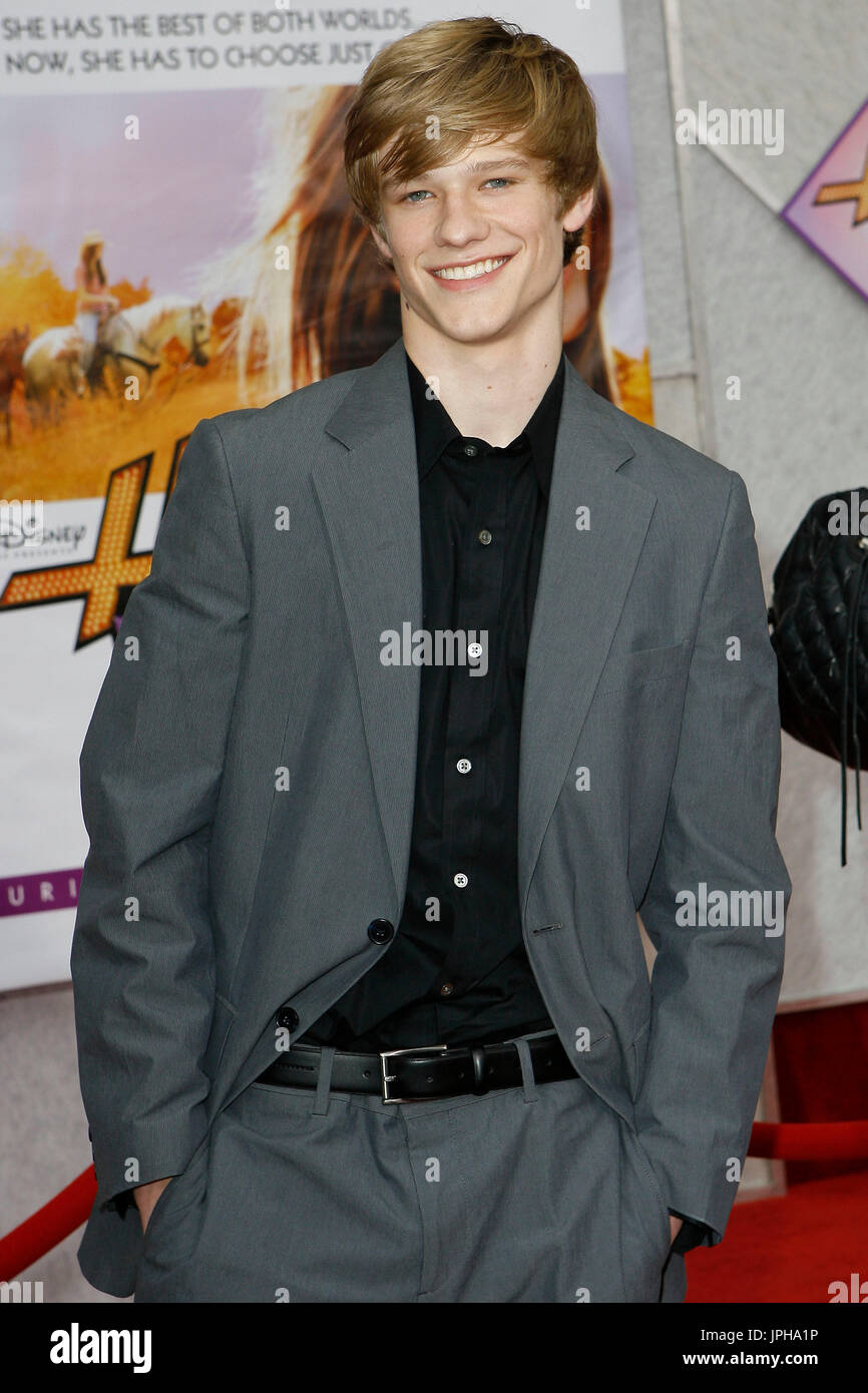 Lucas Till at the World Premiere of HANNAH MONTANA: THE MOVIE held at ...