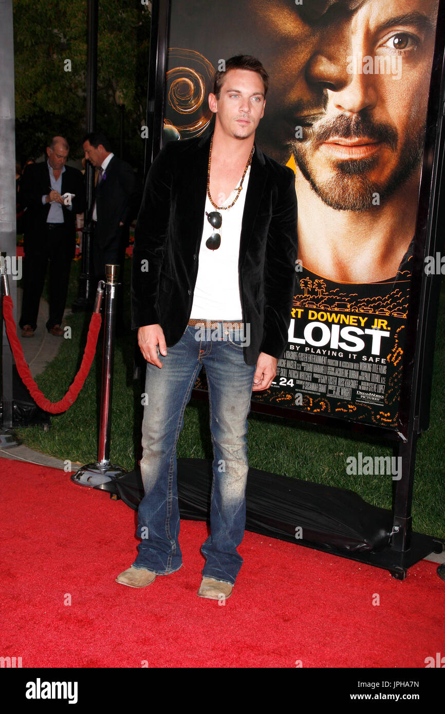 Jonathan Rhys Myers at the Los Angeles Premiere of THE SOLOIST held at ...