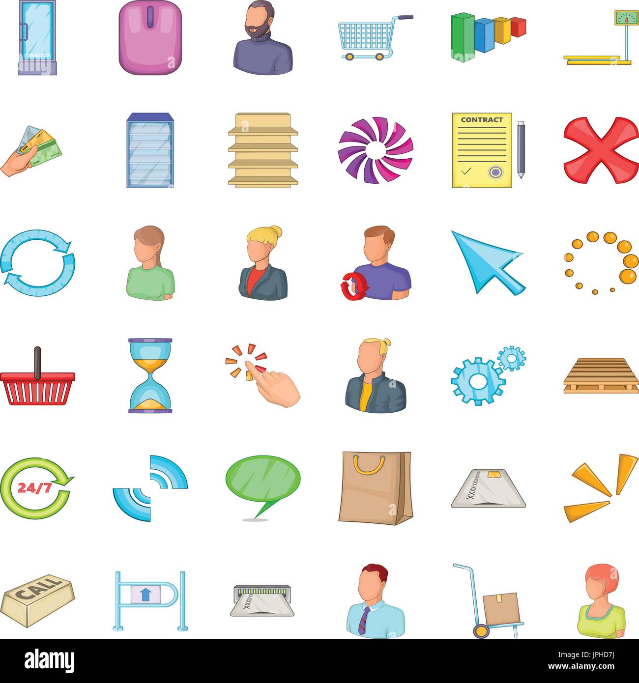 Business icons set, cartoon style Stock Vector Image & Art - Alamy