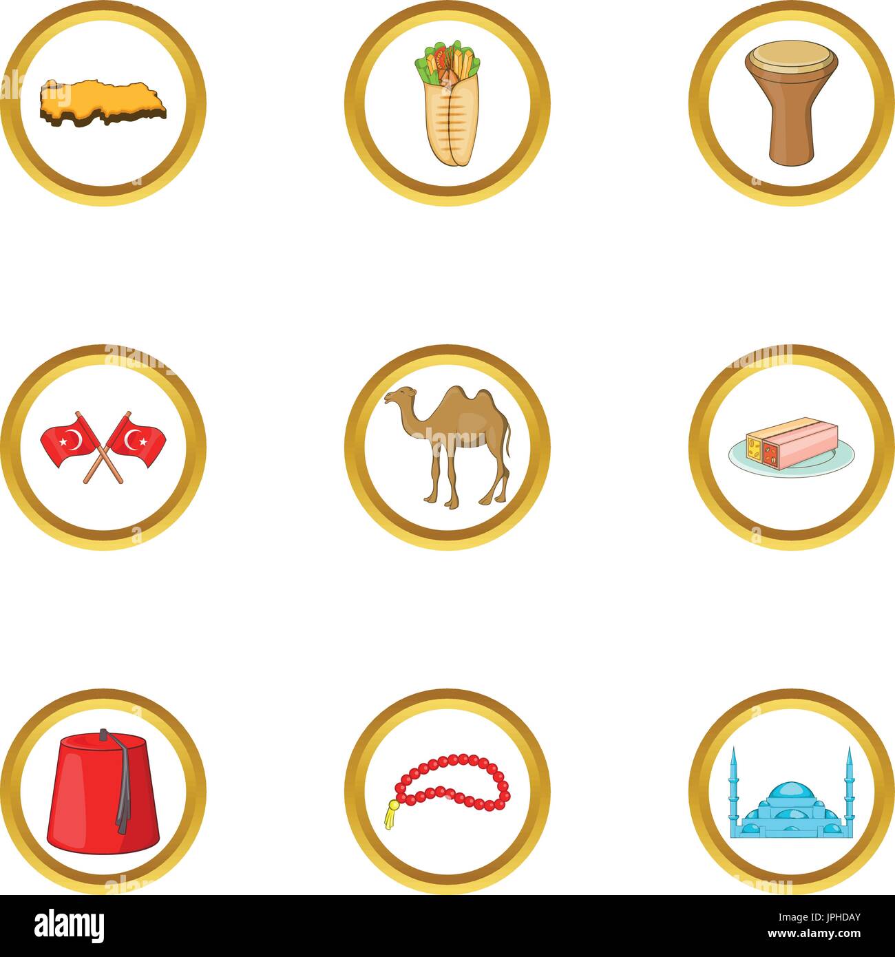 Istanbul icons set, cartoon style Stock Vector Image & Art - Alamy