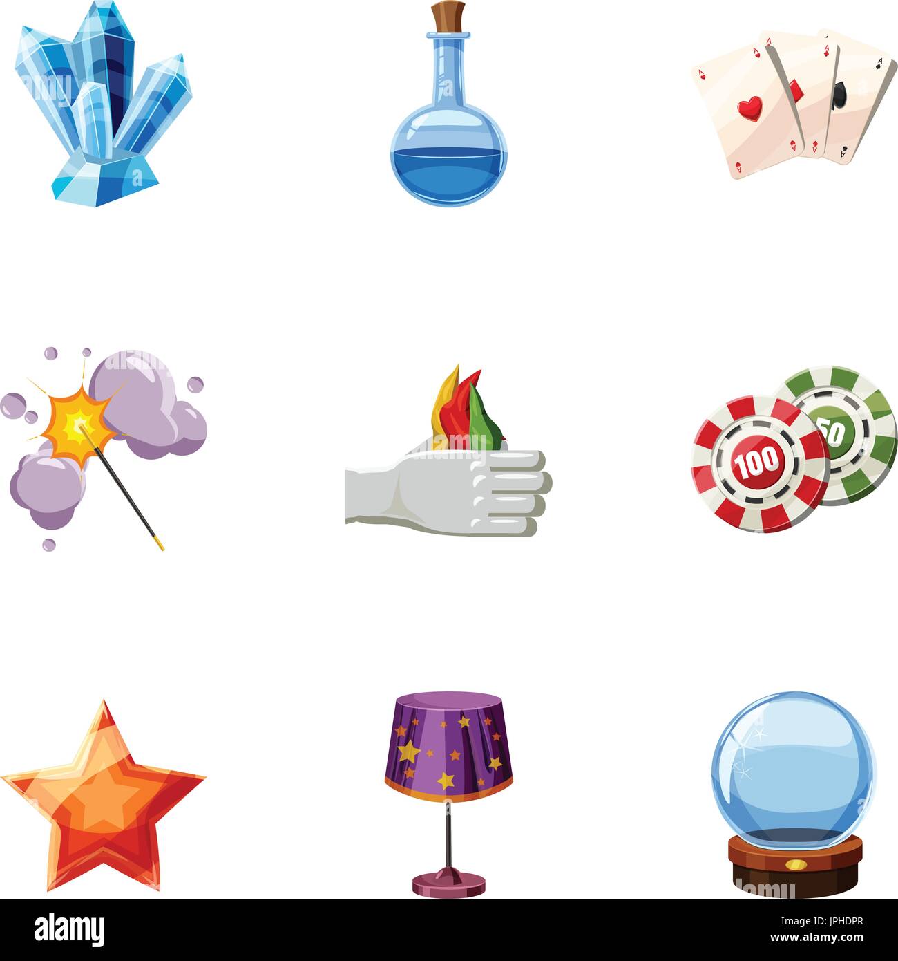 Wizard stuff icons set, cartoon style Stock Vector Image & Art - Alamy