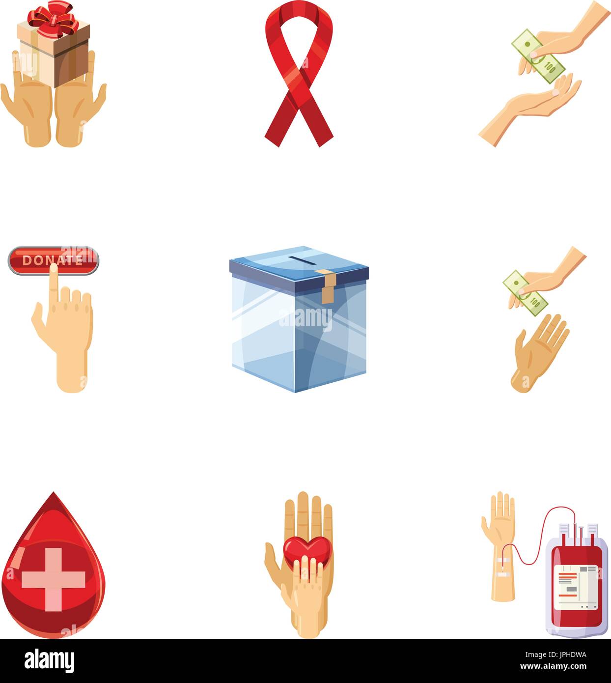 Charity icons set, cartoon style Stock Vector Image & Art - Alamy
