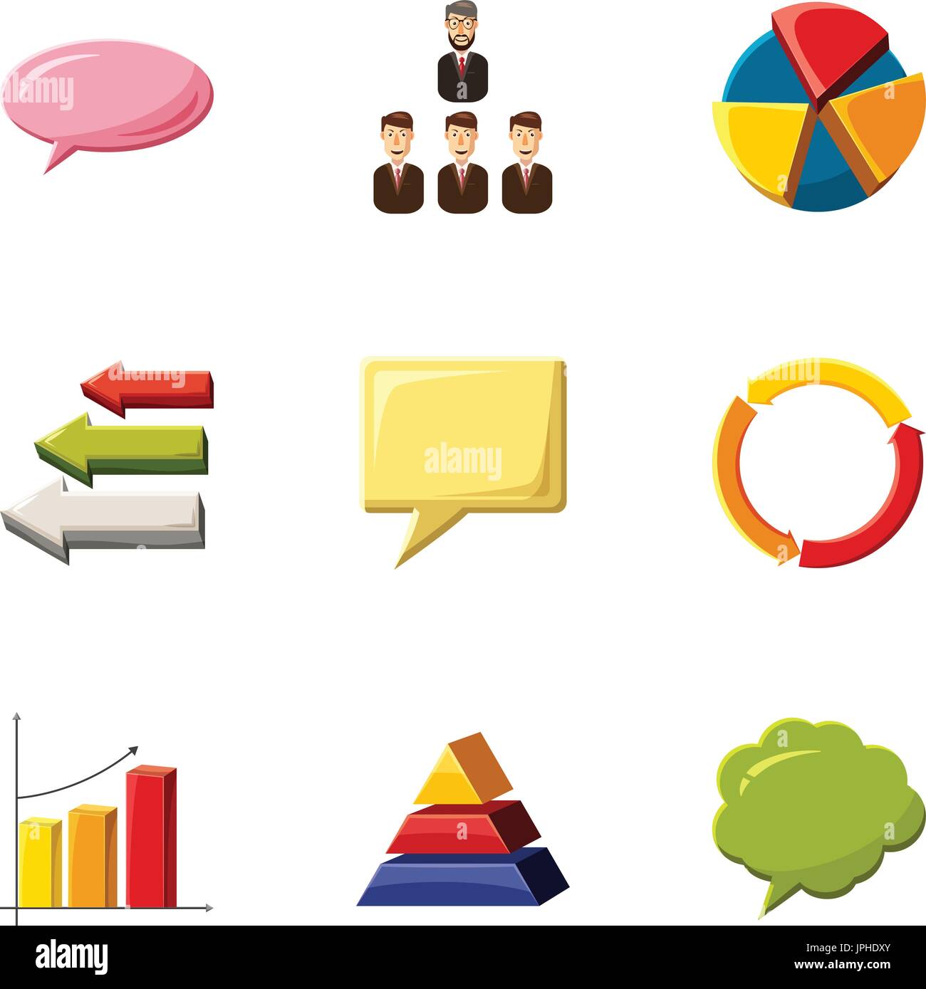 Business infographic icons set, cartoon style Stock Vector Image & Art ...