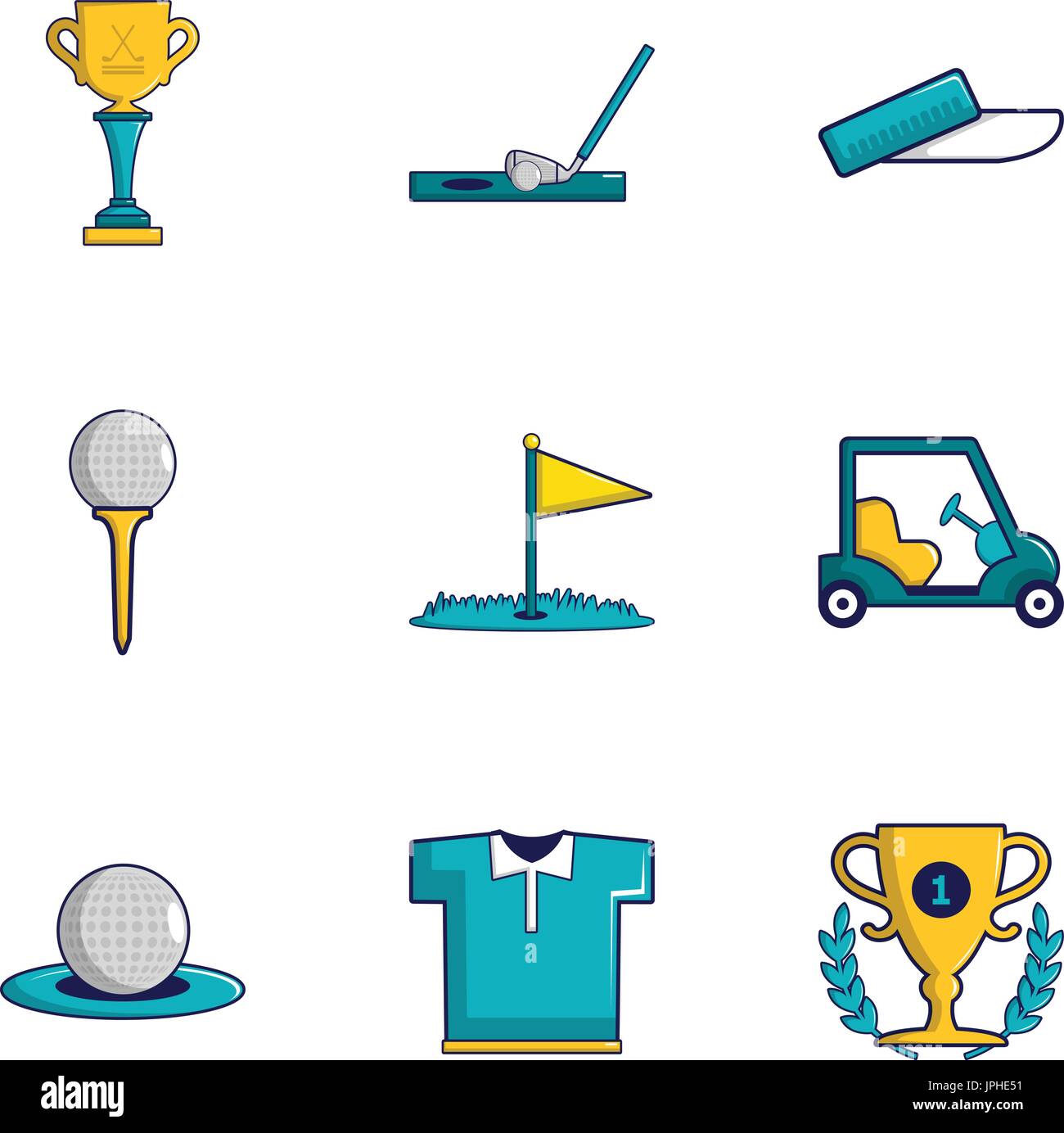 Game of golf icons set, cartoon style Stock Vector Image & Art - Alamy