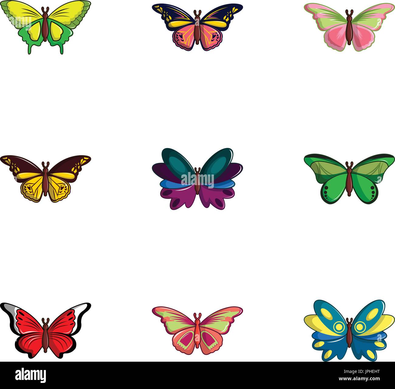 Beautiful butterfly icons set, flat style Stock Vector Image & Art - Alamy