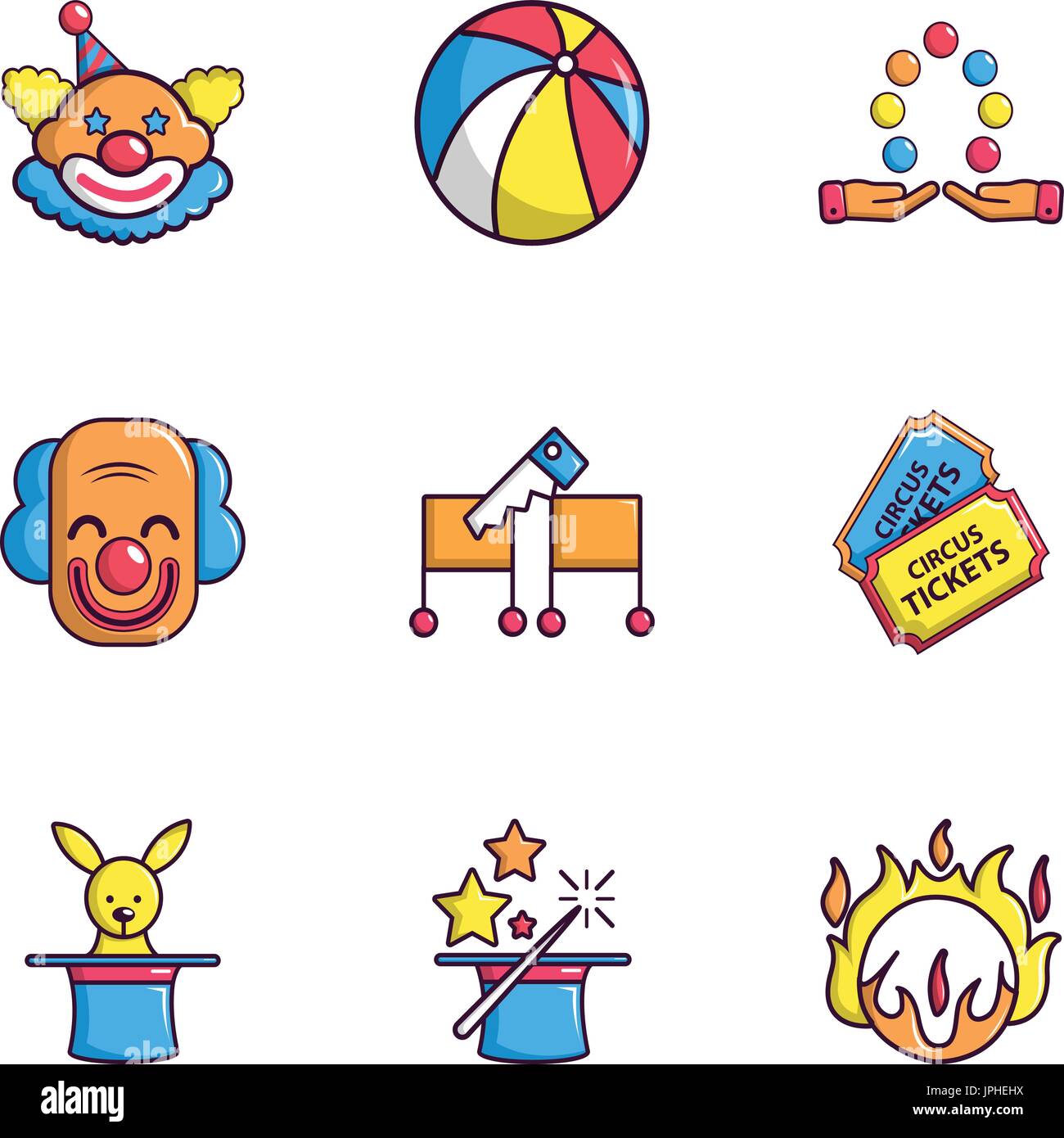 Funfair icons set, flat style Stock Vector Image & Art - Alamy
