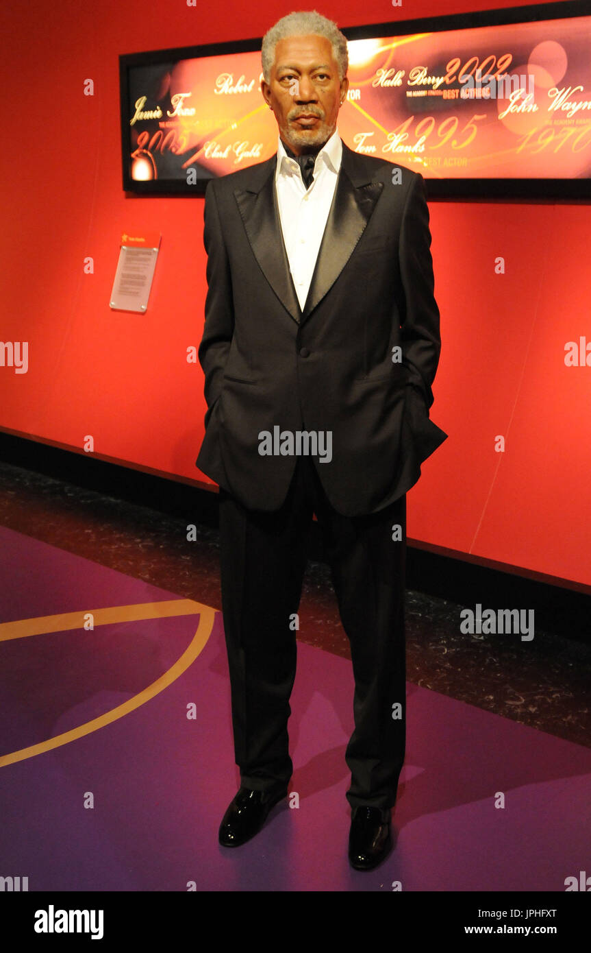 Morgan Freeman wax figure at the Madame Tussauds Hollywood Ribbon ...