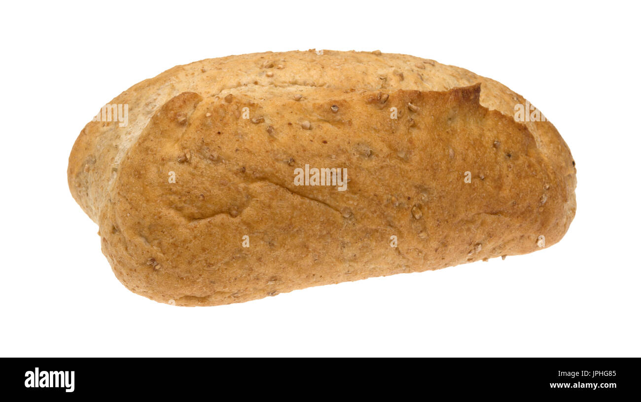 A small whole wheat bread loaf isolated on a white background Stock ...