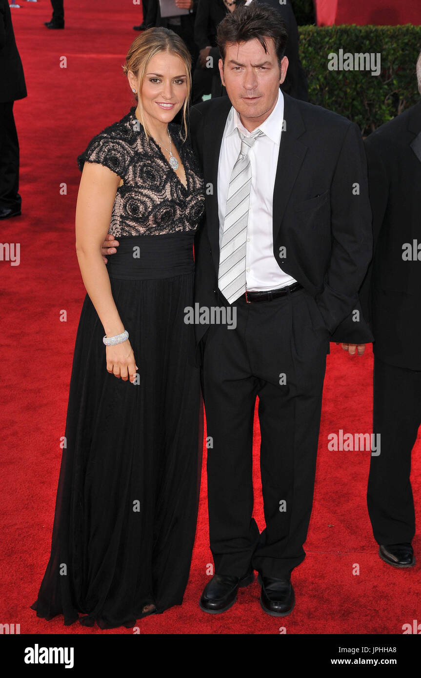 Charlie Sheen & Brooke Allen at the 61st Annual Primetime Emmy Awards ...