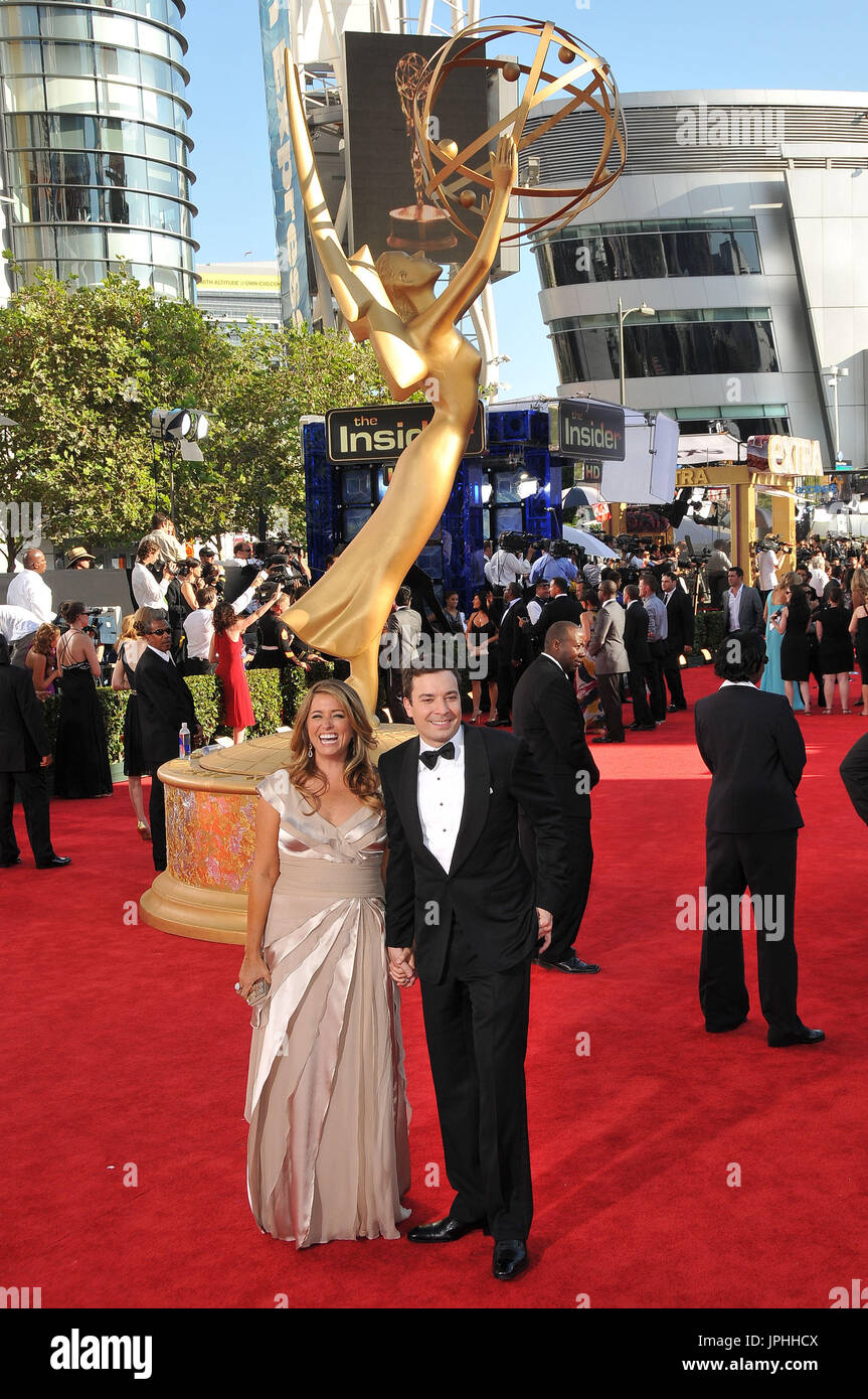 Jimmy Fallon and wife Nancy at the 61st Annual Primetime Emmy Awards ...