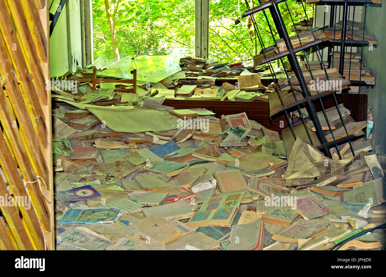 Abandoned Building Interior in school in Chernobyl Zone. Chornobyl ...