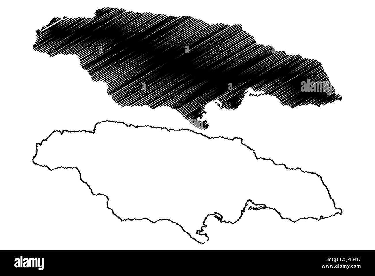 Outline simple map jamaica hi-res stock photography and images - Alamy