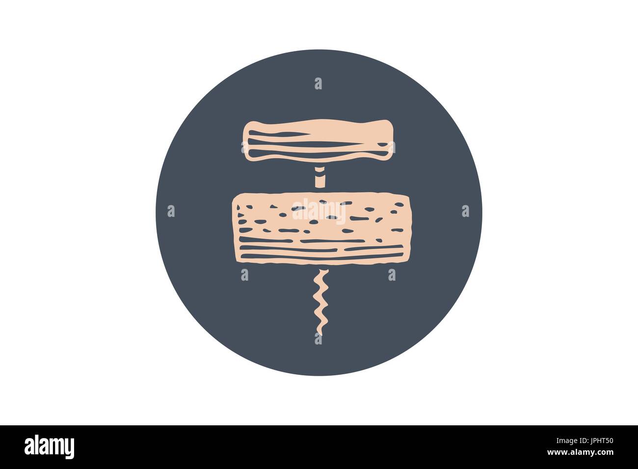 Corkscrew hand drawing vector Cut Out Stock Images & Pictures - Alamy