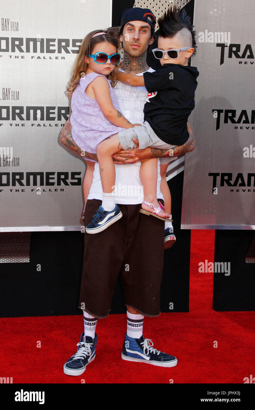 Travis Barker and Family at the Los Angeles Premiere of TRANSFORMERS ...
