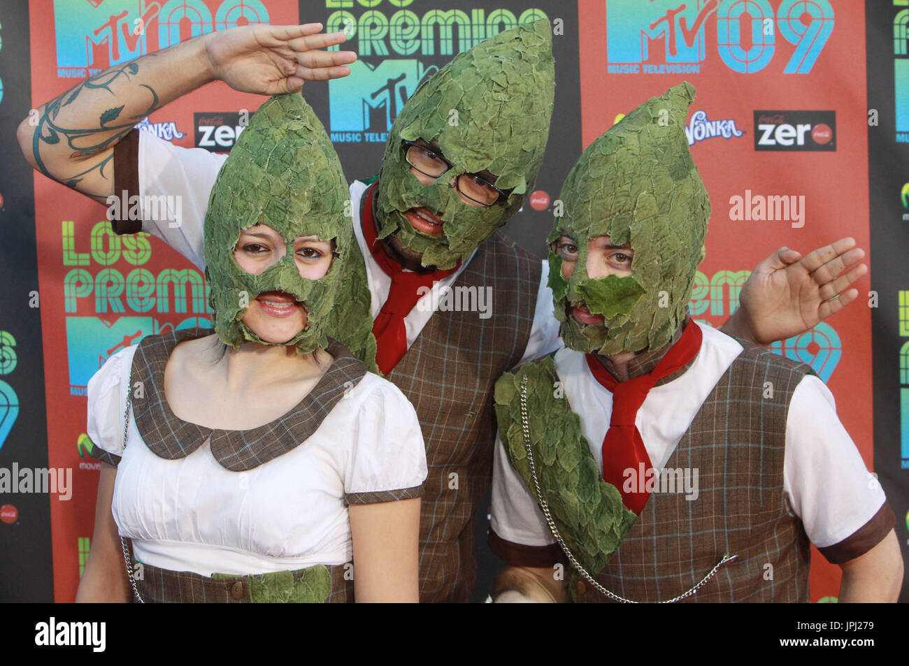 Austin TV arrives on the red carpet at the Los Premios MTV 2009 held at ...