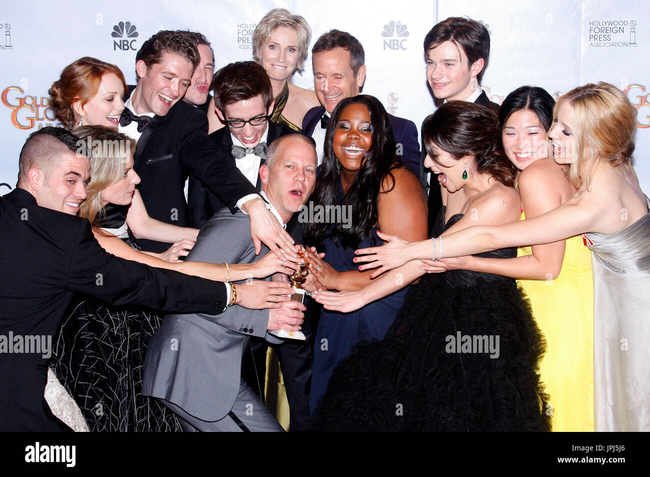 The cast of GLEE - Winner Best Television Comedy or Musical - at the ...