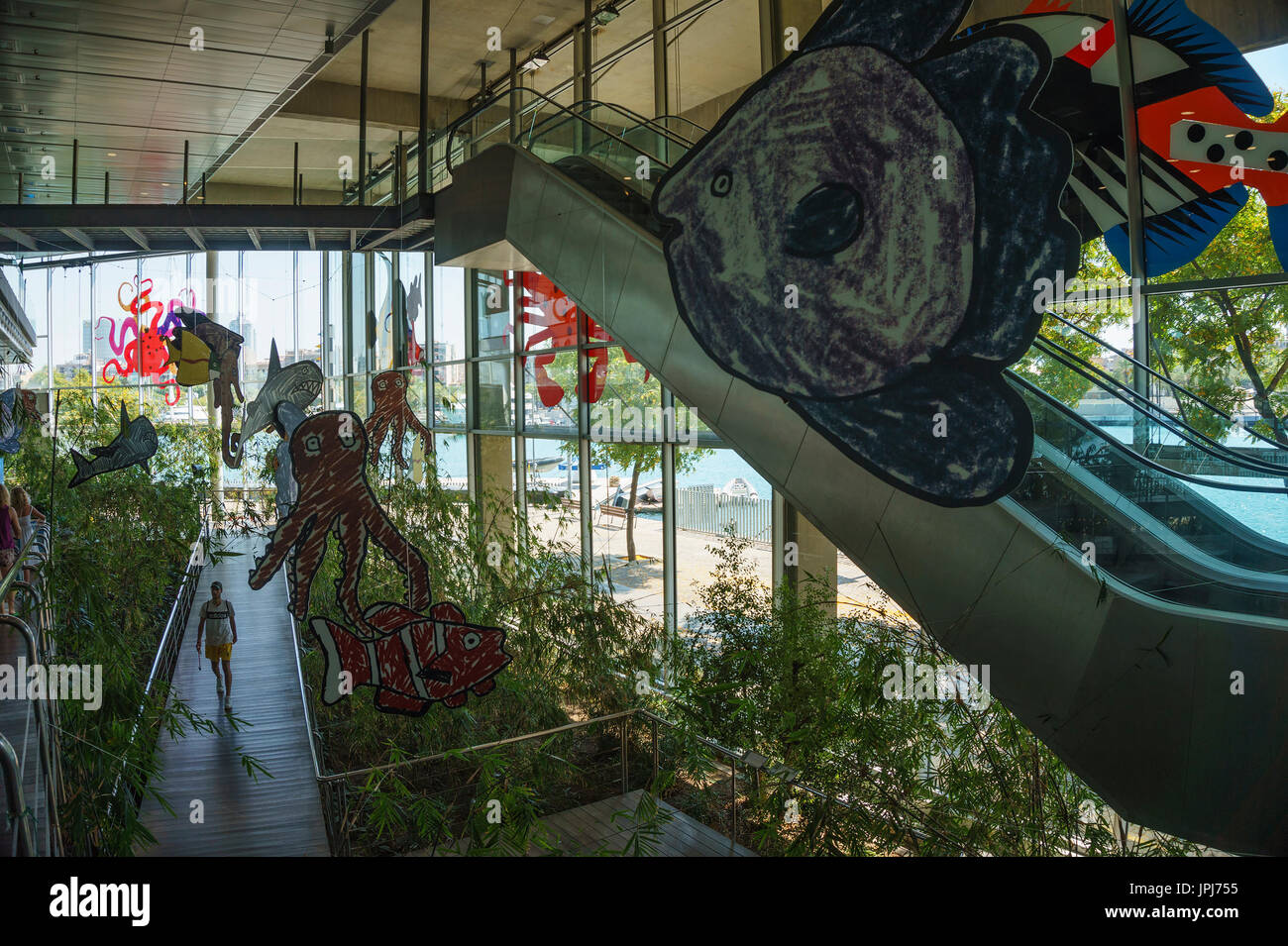 Interior of the Aquarium Barcelona (L'Aquarium de Barcelona). Its the ...