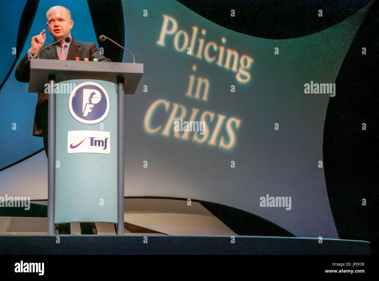 Leader of the Conservative Party, William Hague, addressing the Police ...