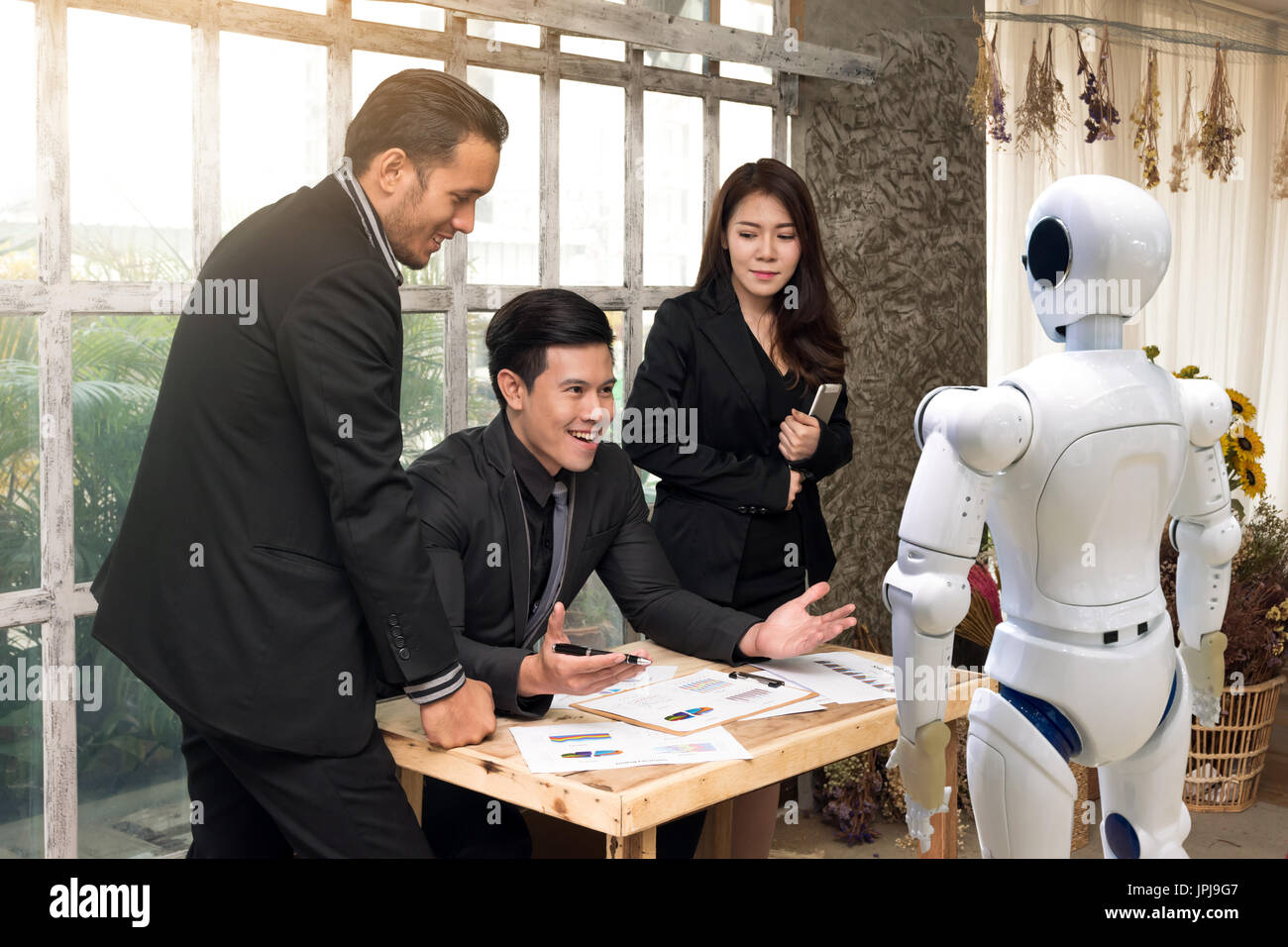 Business team discussing ai hi-res stock photography and images - Alamy