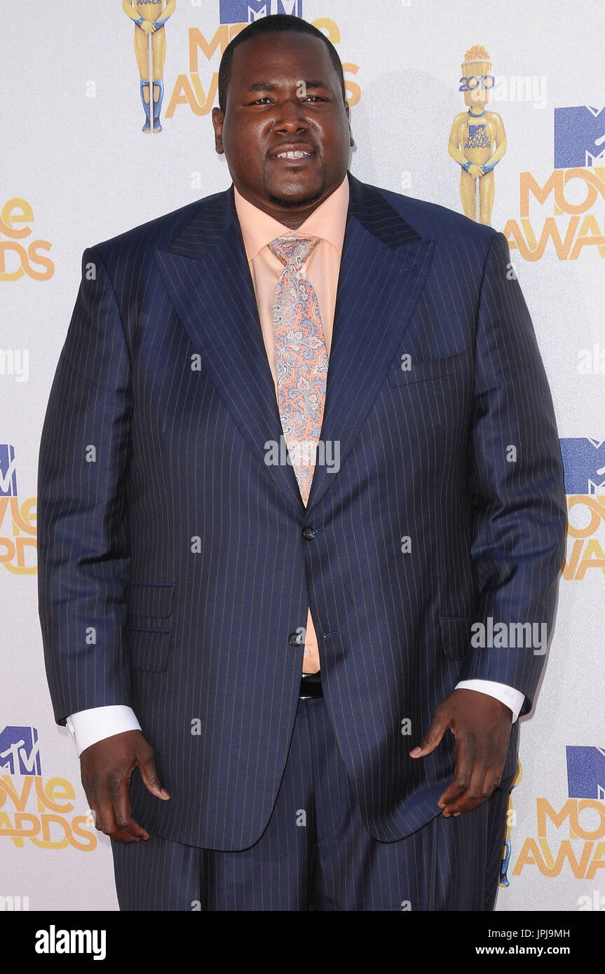 Quinton Aaron at the 2010 MTV Movie Awards held at the Gibson ...