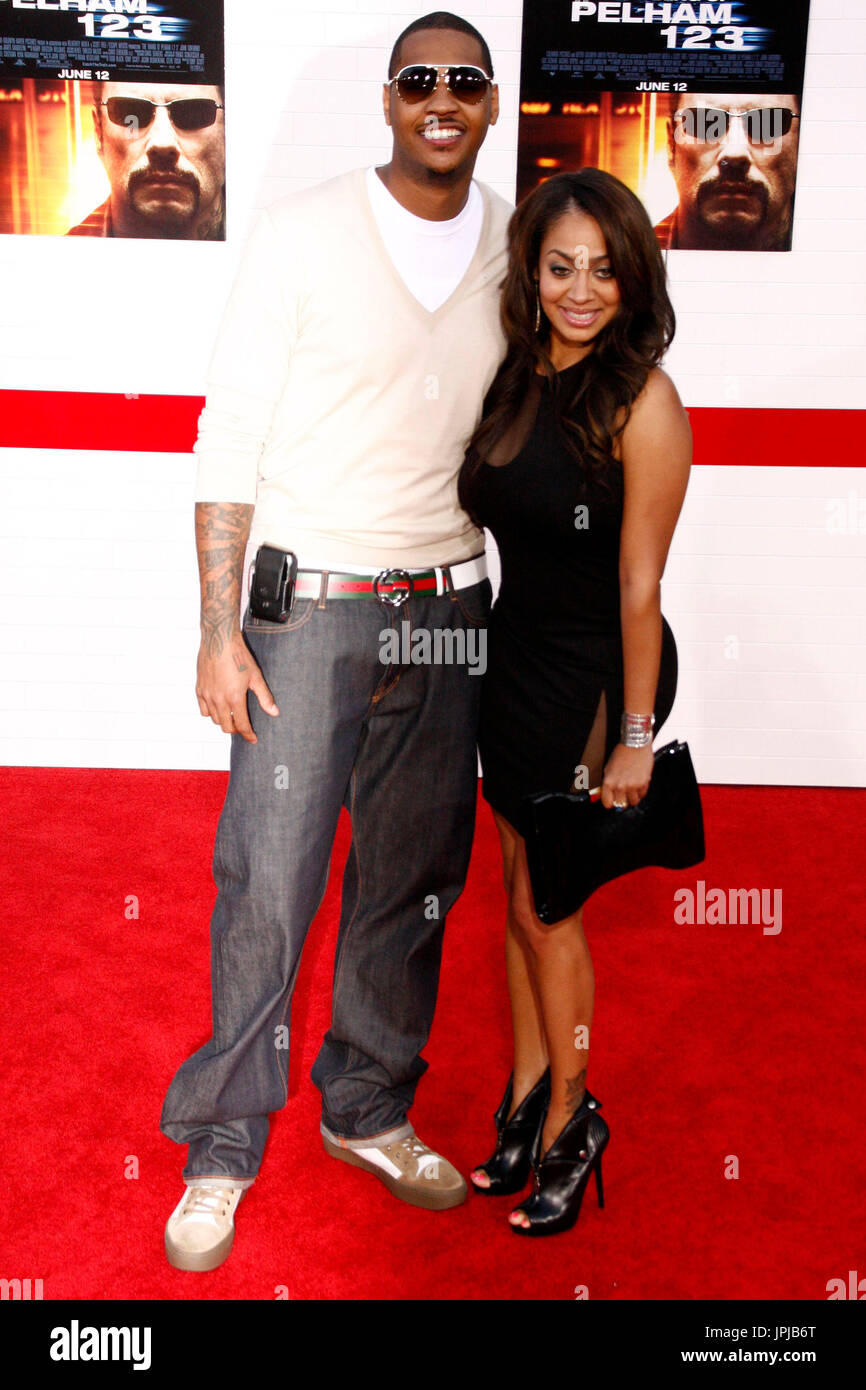 Carmelo Anthony and Lala Vasquez at the premiere of THE TAKING OF ...