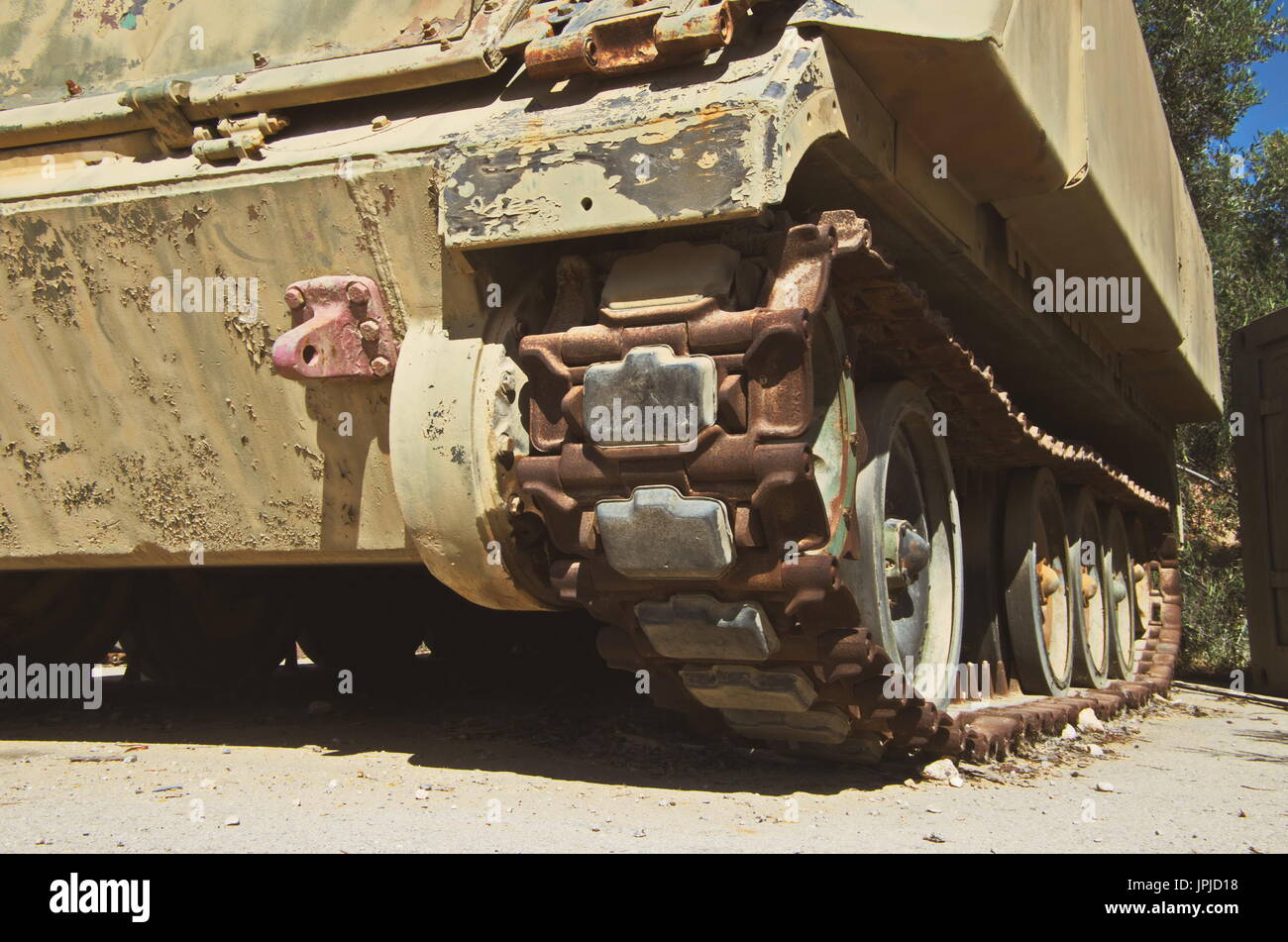 closeup details of the military tank Stock Photo - Alamy
