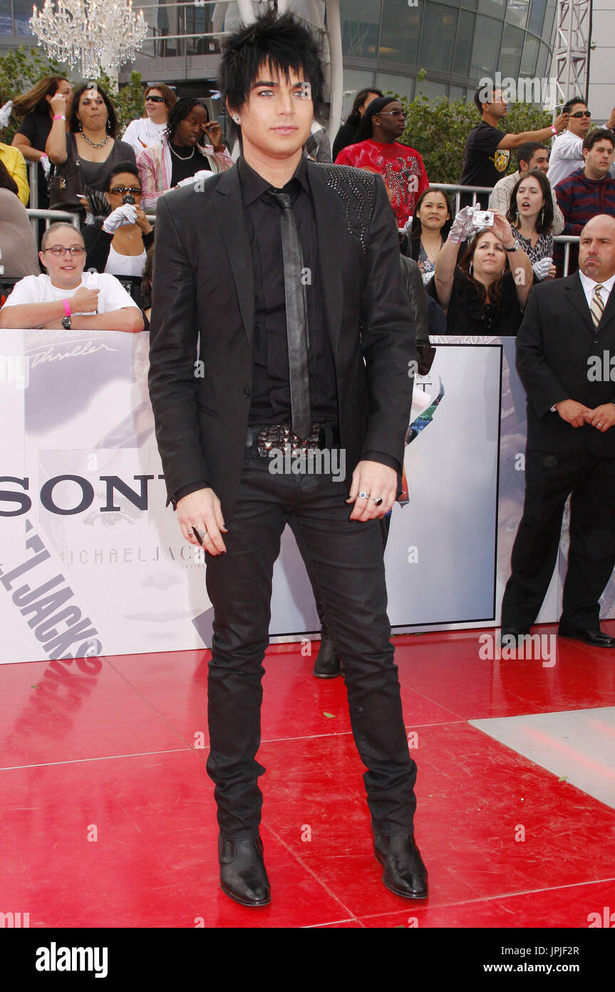 Adam Lambert arriving at the Los Angeles Premiere of Michael Jackson's ...