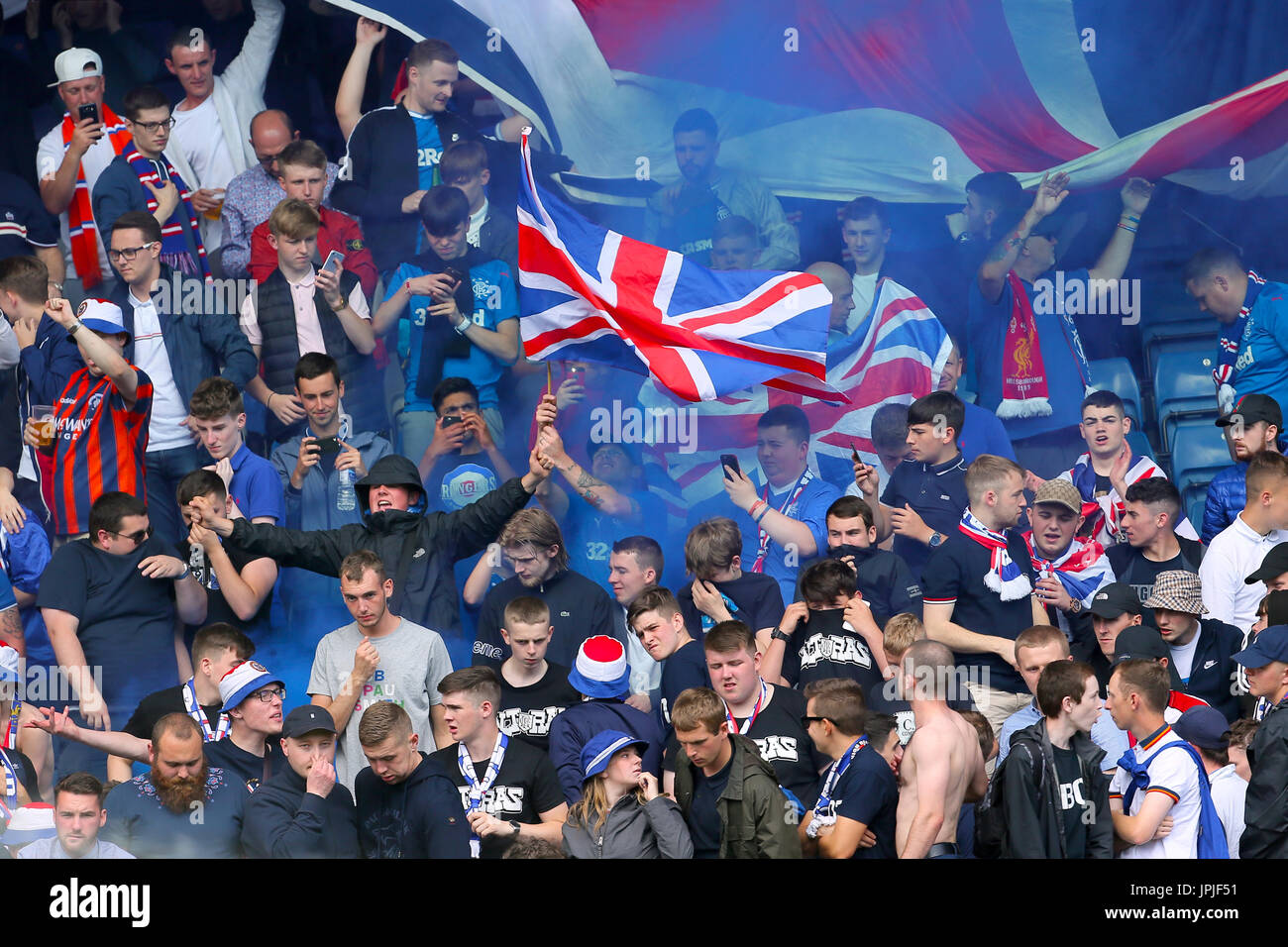 Rangers fans in the stands Stock Photo - Alamy