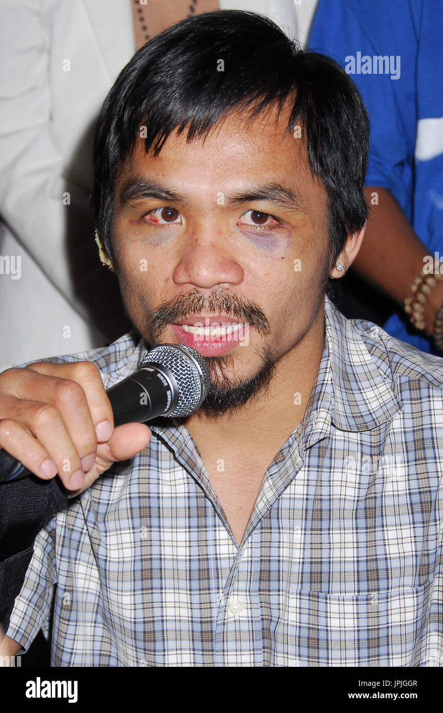 Manny Pacquiao during a mini press conference at Manny Pacquiao's ...