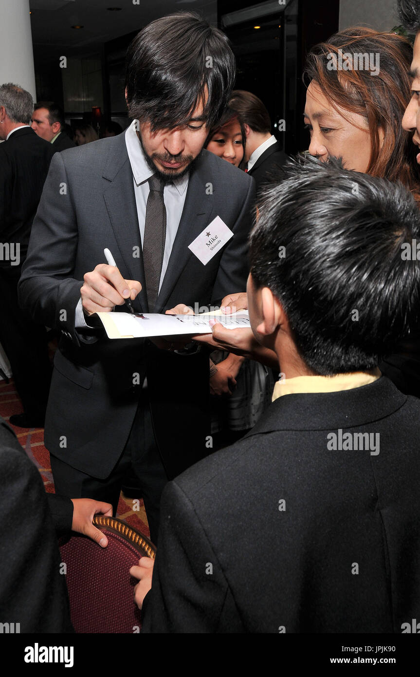 Jordan Nagai & Mike Shinoda of Linkin Park at the East West Players ...