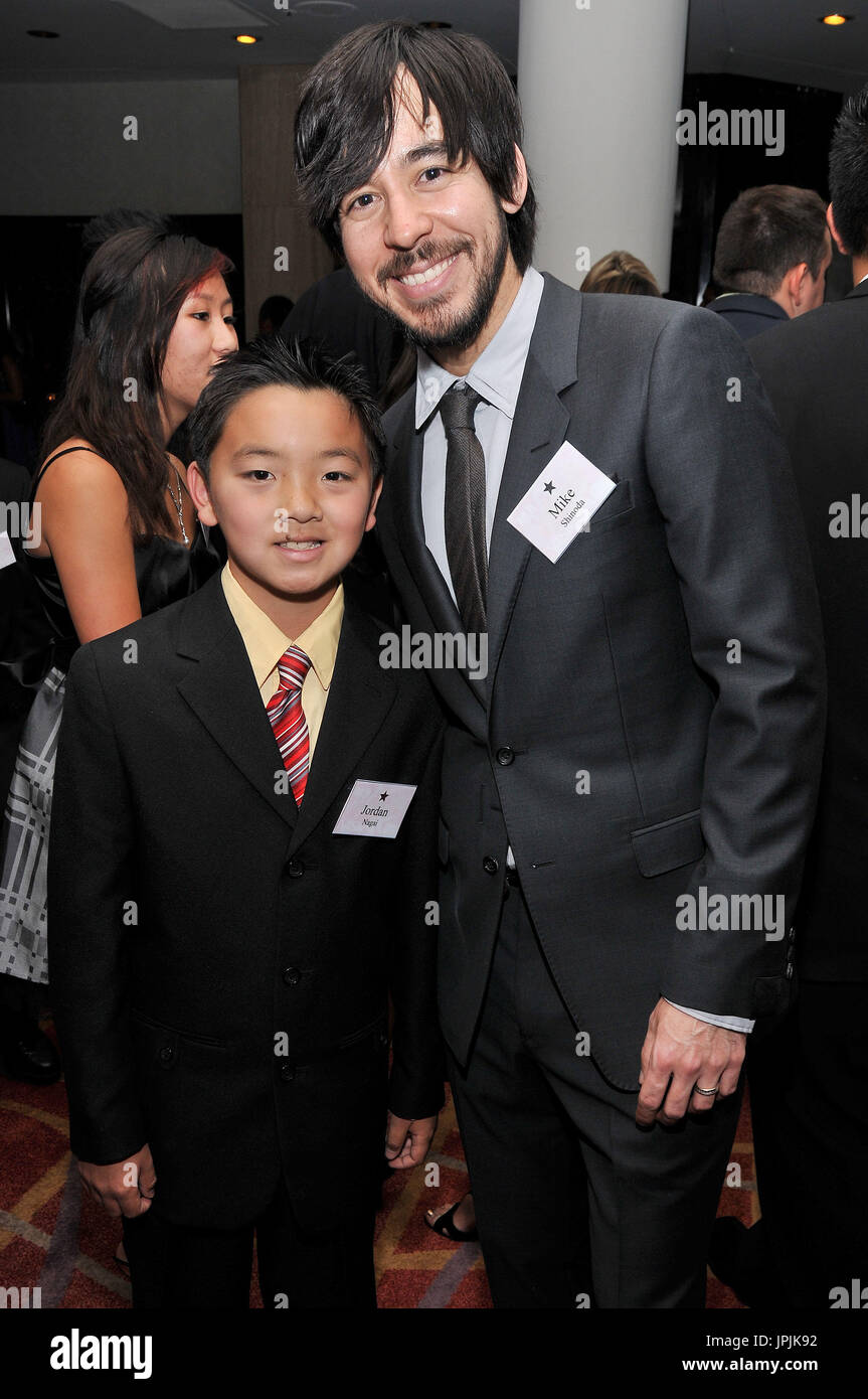 Jordan Nagai & Mike Shinoda of Linkin Park at the East West Players ...