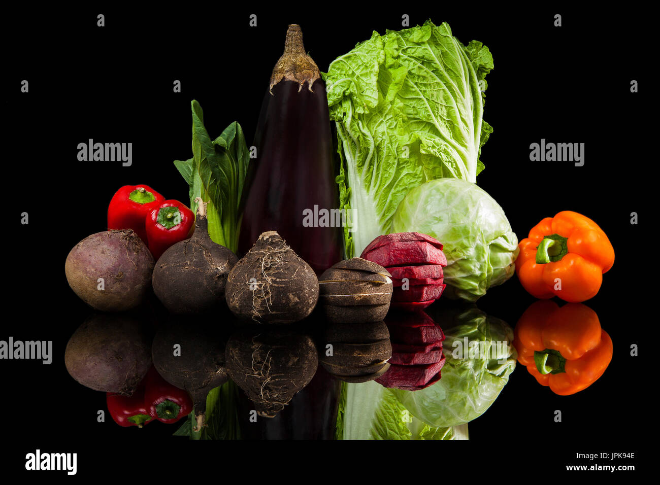 Luxurious colorful fresh vegetable isolated on black background. Beet ...
