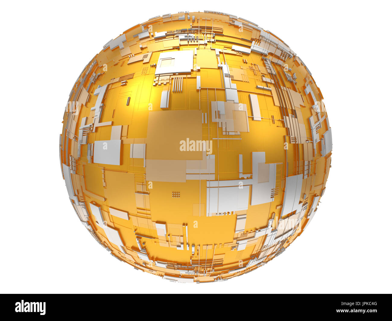 3d illustration of technological golden sphere Stock Photo - Alamy