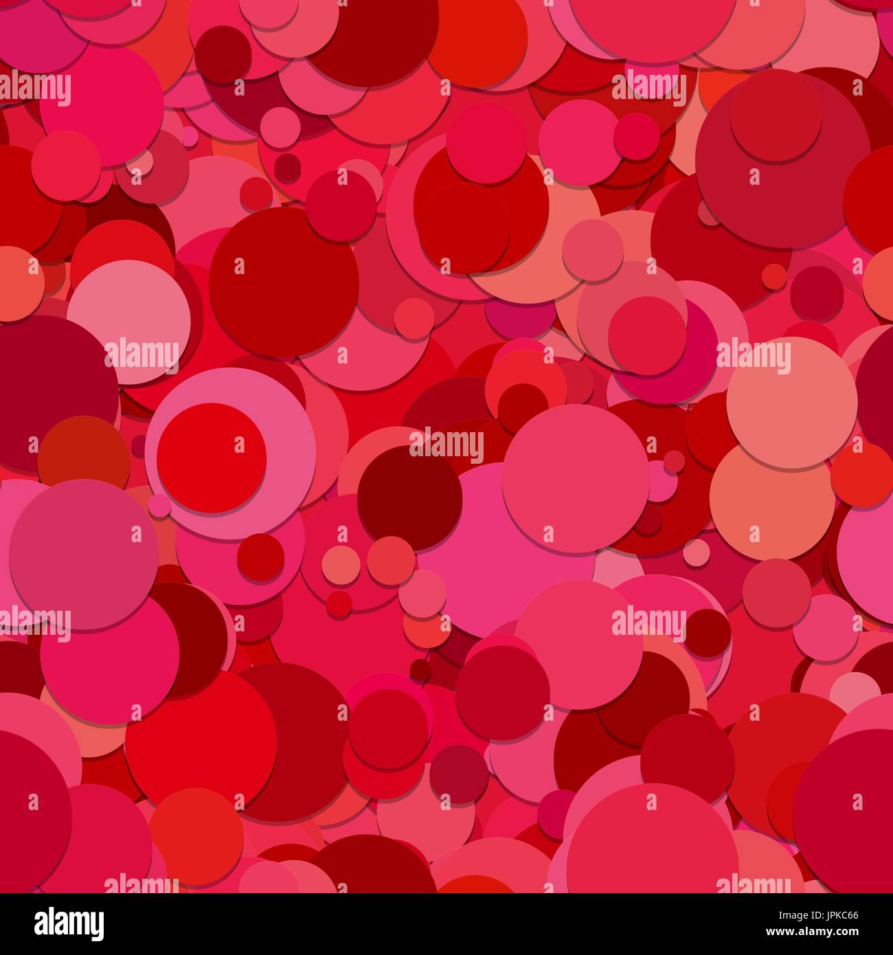 Abstract seamless circle background pattern - vector design from dots in red tones with shadow ...