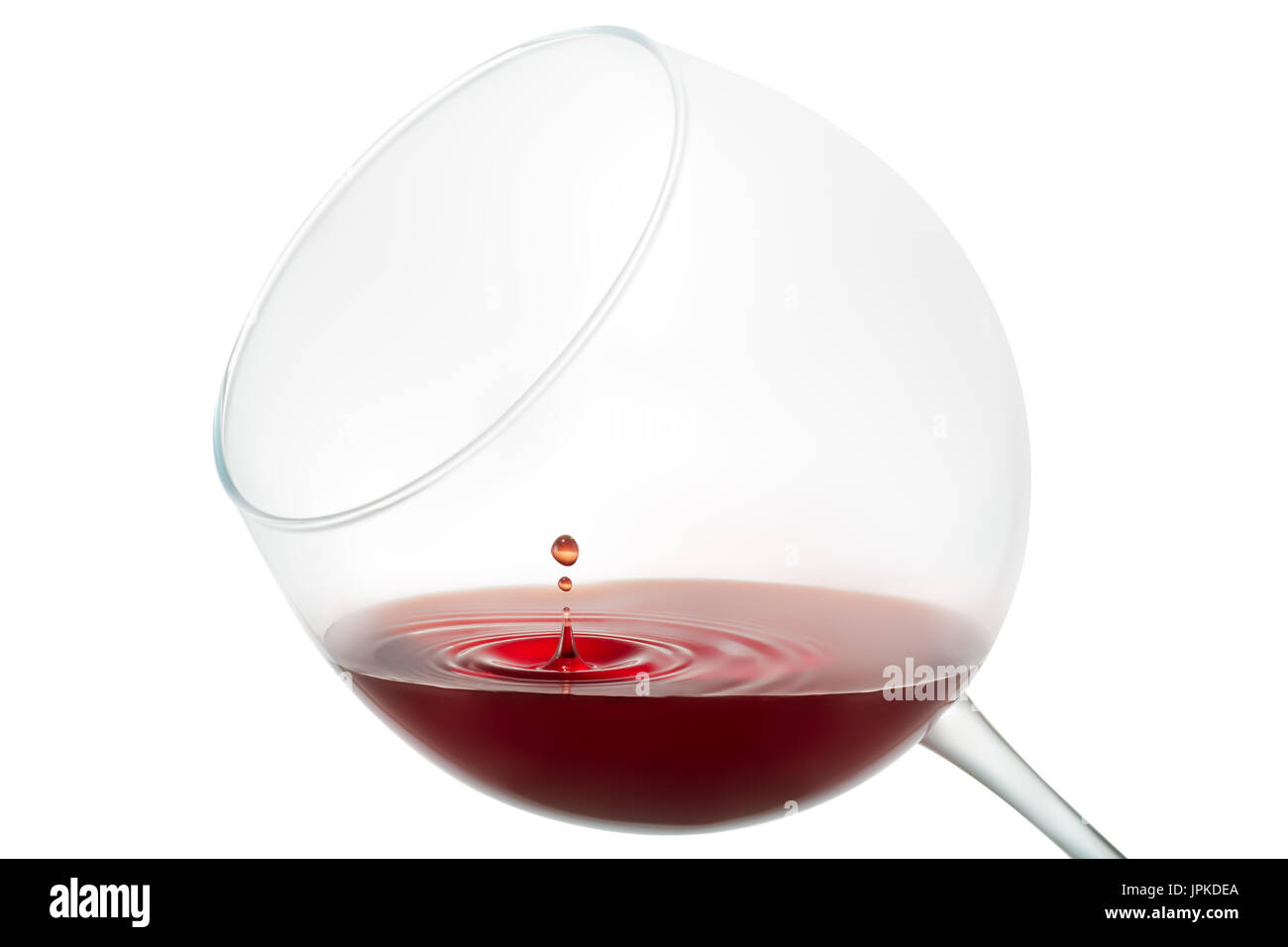 Wine drop splashing on glass isolated on white background Stock Photo ...
