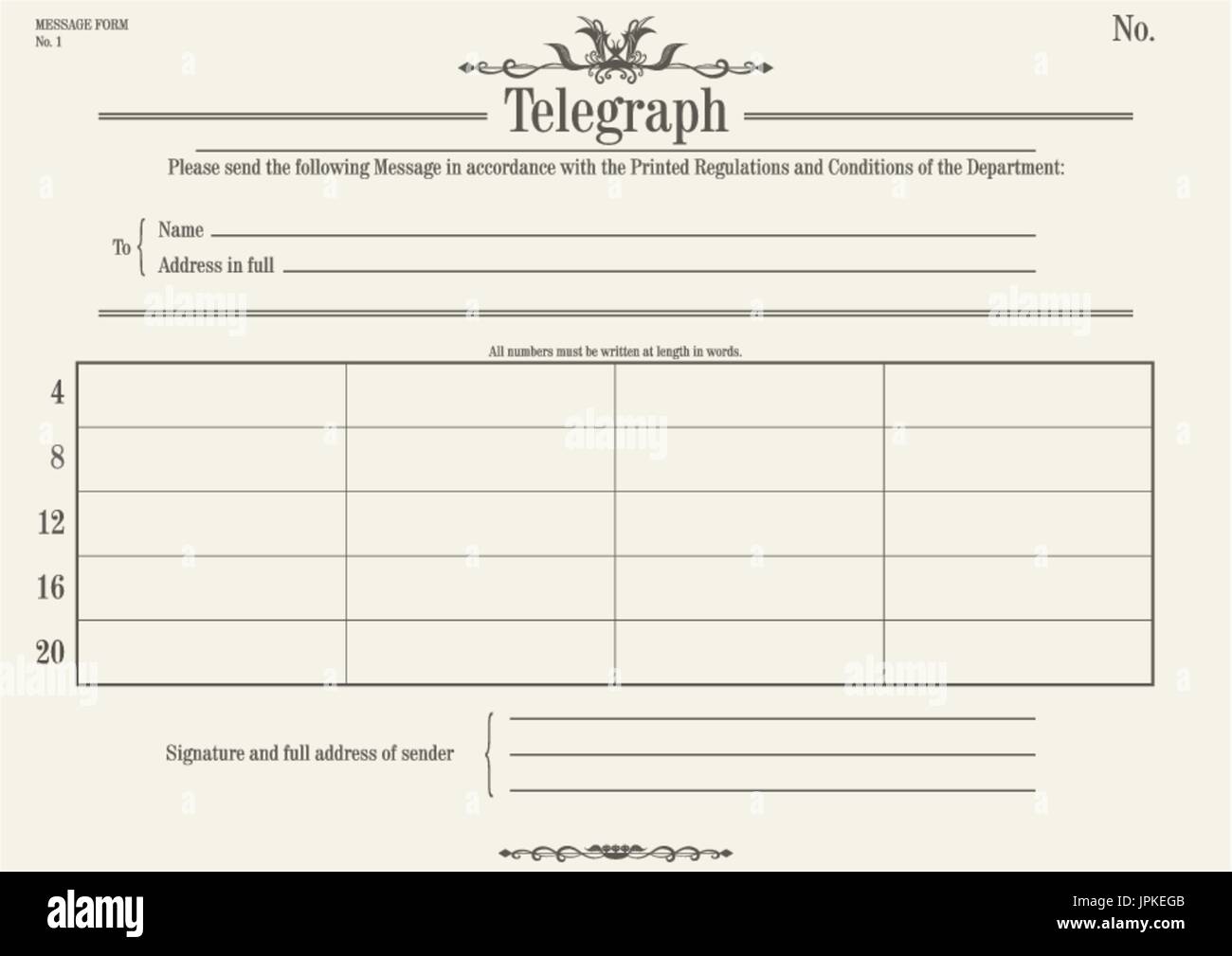 Vintage telegraph Stock Vector Images - Alamy