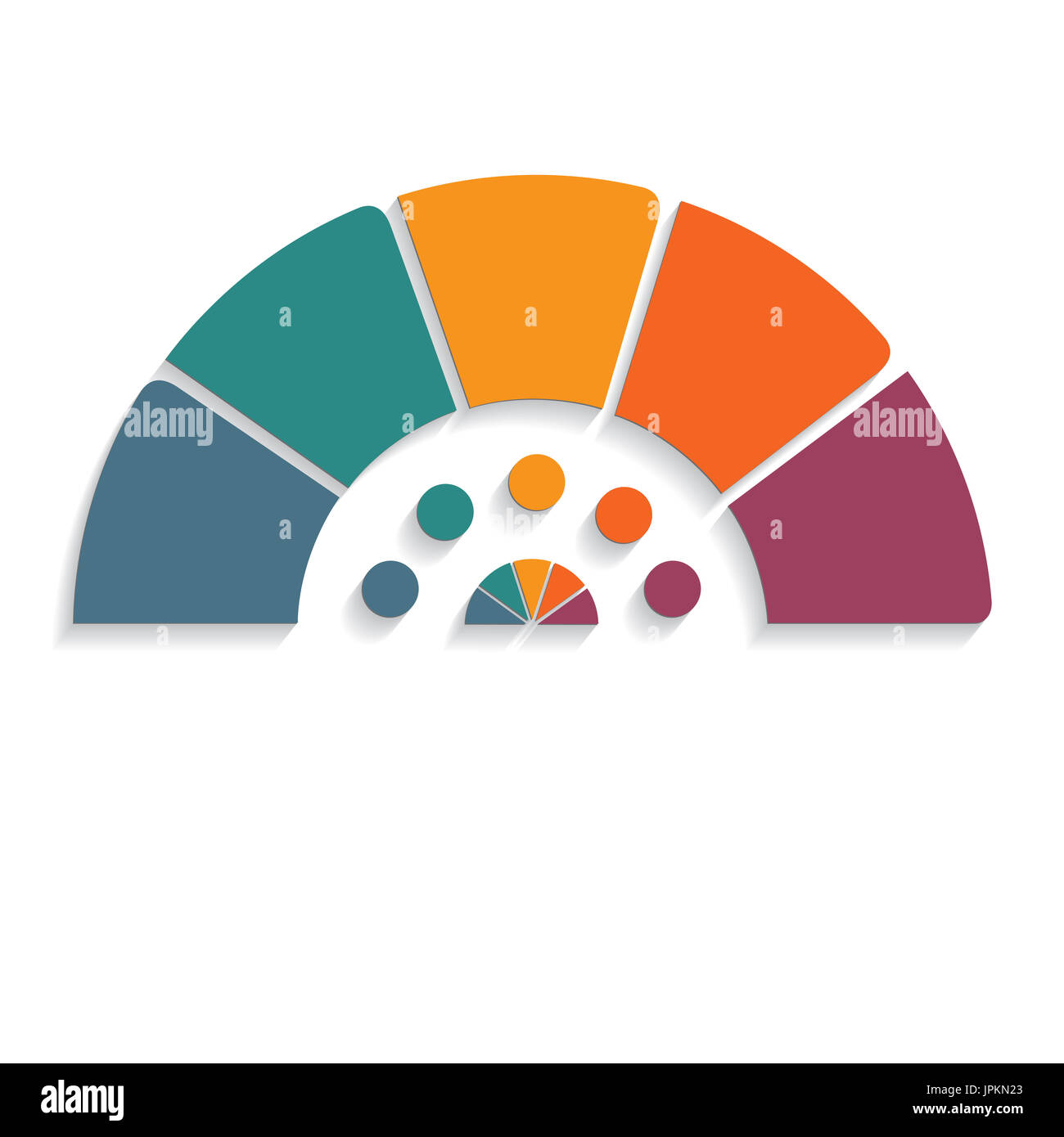 Template chart semicircle for infographics five positions Stock Photo ...