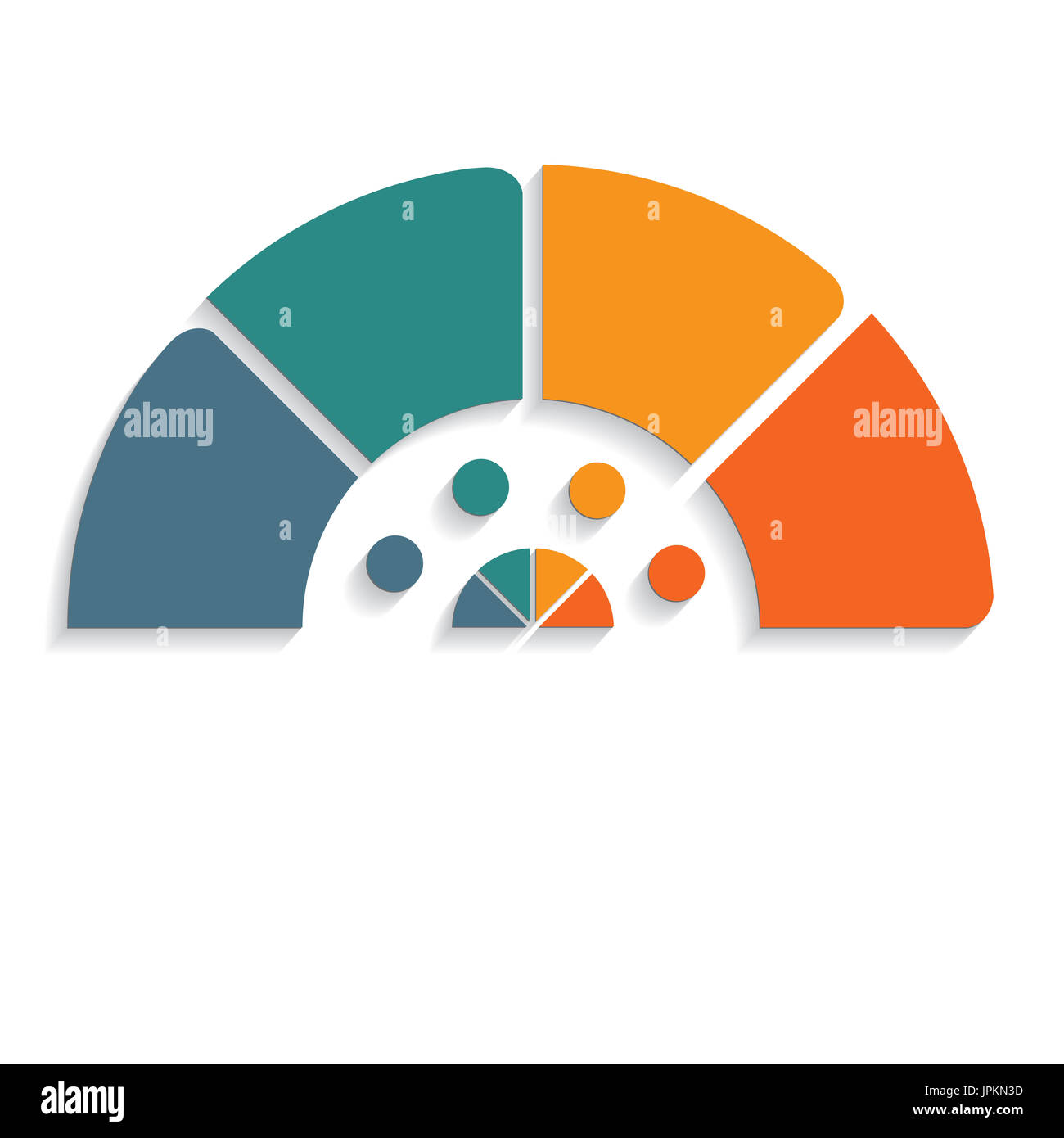 Template chart semicircle for infographics 4 positions Stock Photo - Alamy